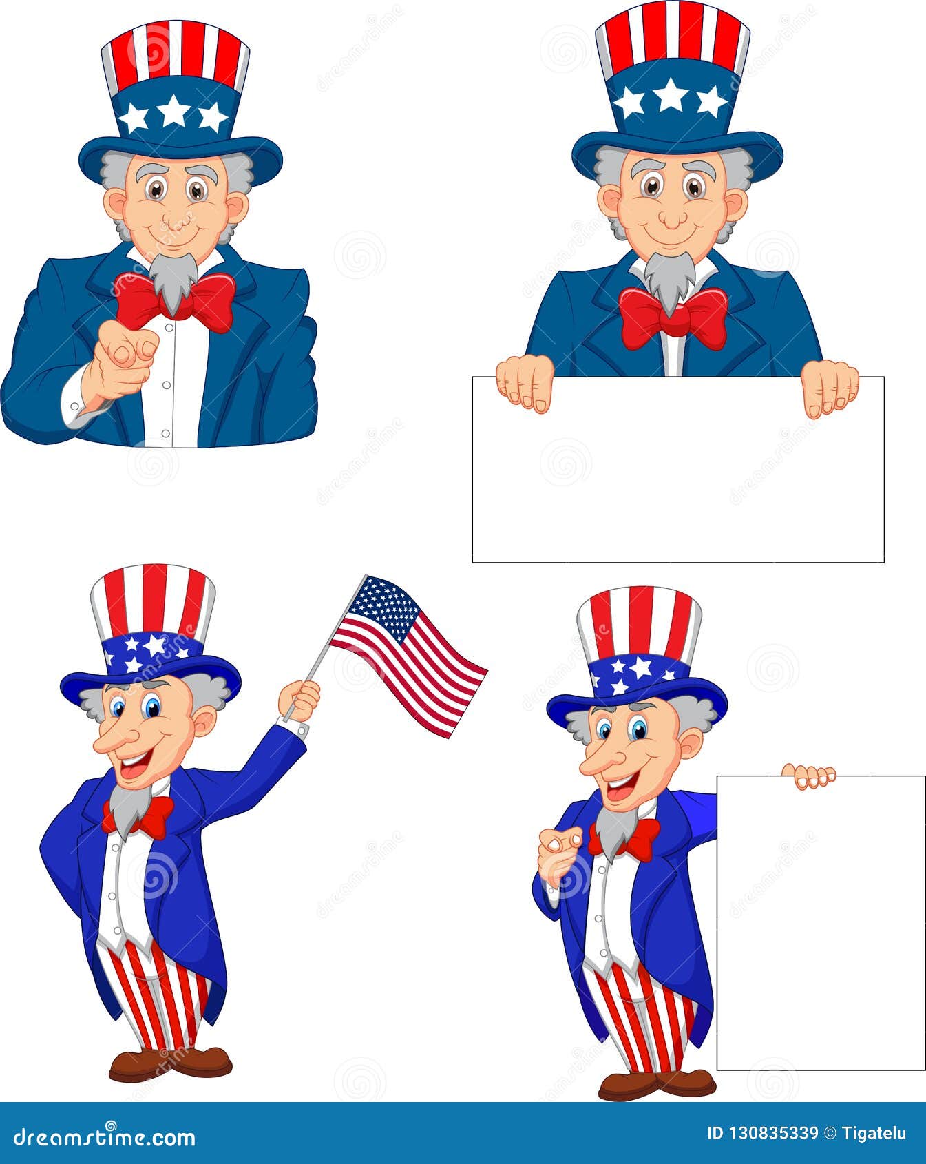 Cartoon Illustration of Uncle Sam Collection Set Stock Vector ... Cartoon Illustration of Uncle Sam Collection Set Stock Vector ...