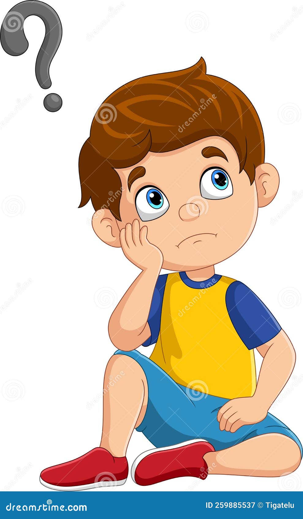 Cartoon Little Boy Thinking with Question Mark Stock Vector ... Cartoon Little Boy Thinking with Question Mark Stock Vector ...