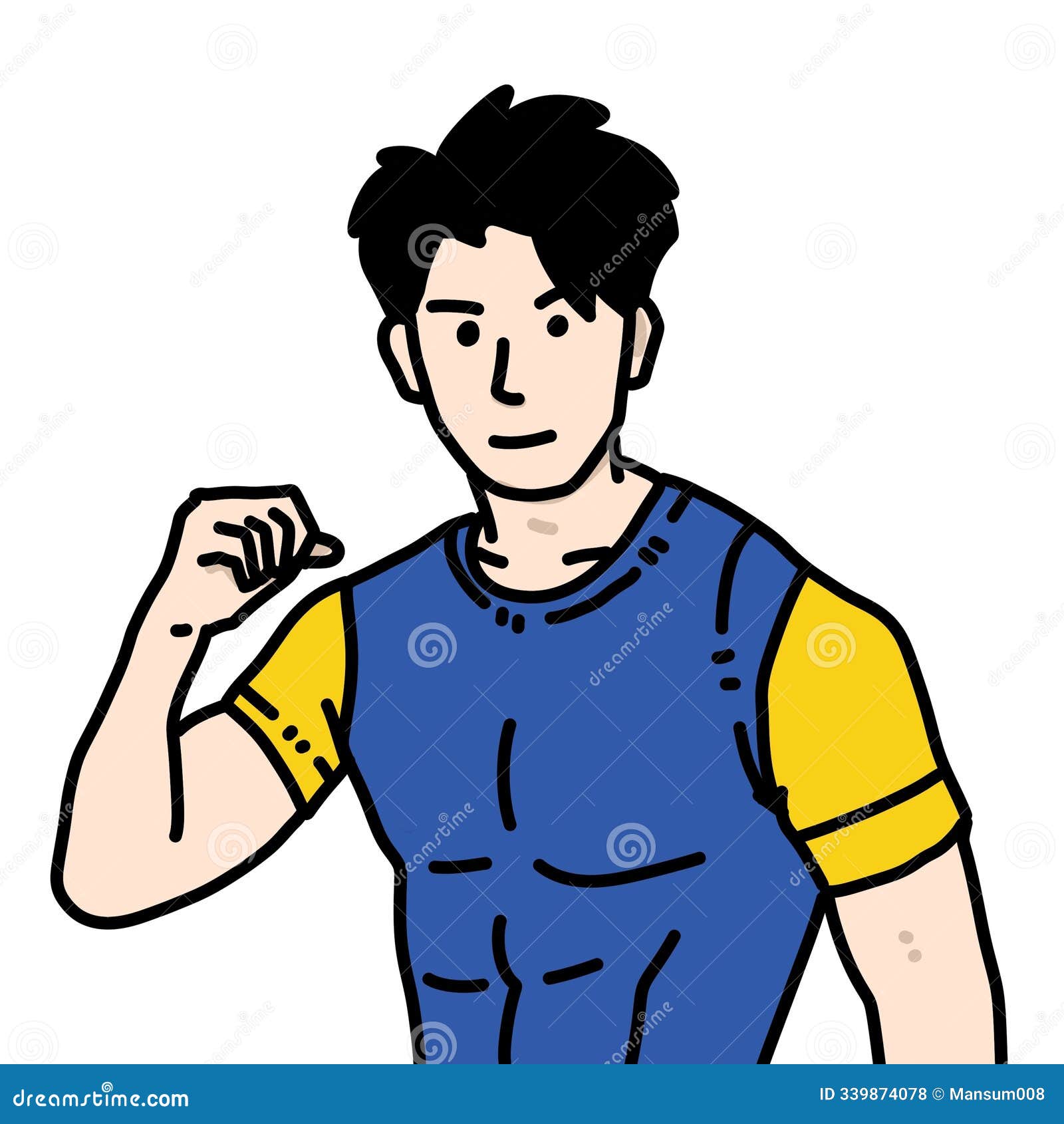 Illustration of a Cartoon Man Stock Illustration - Illustration of hand ...