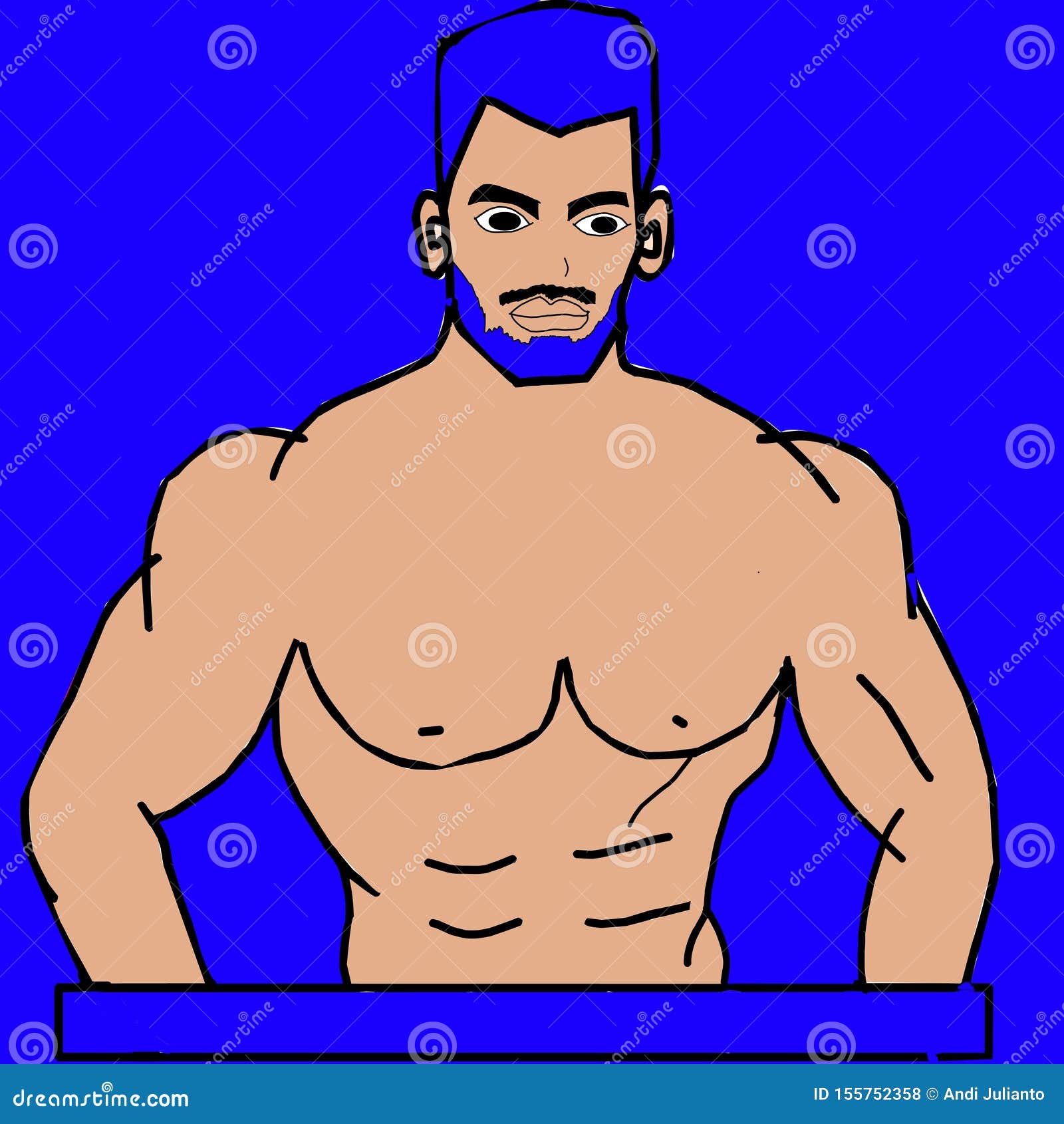 Illustration Cartoon of a Man Stock Illustration - Illustration of team ...