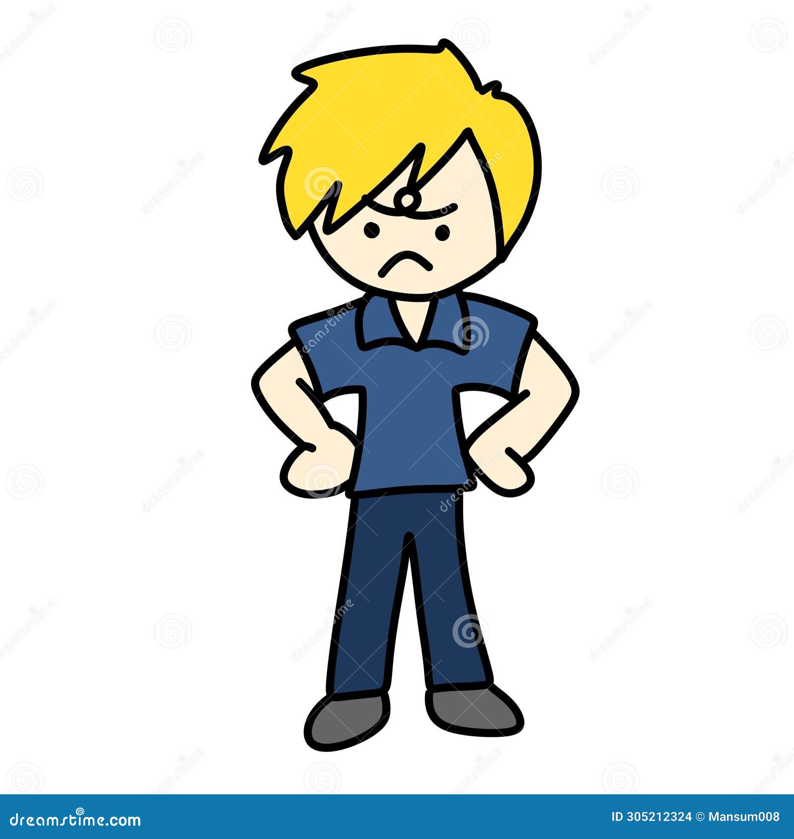 Illustration of Cartoon Man Thinking Stock Illustration - Illustration ...