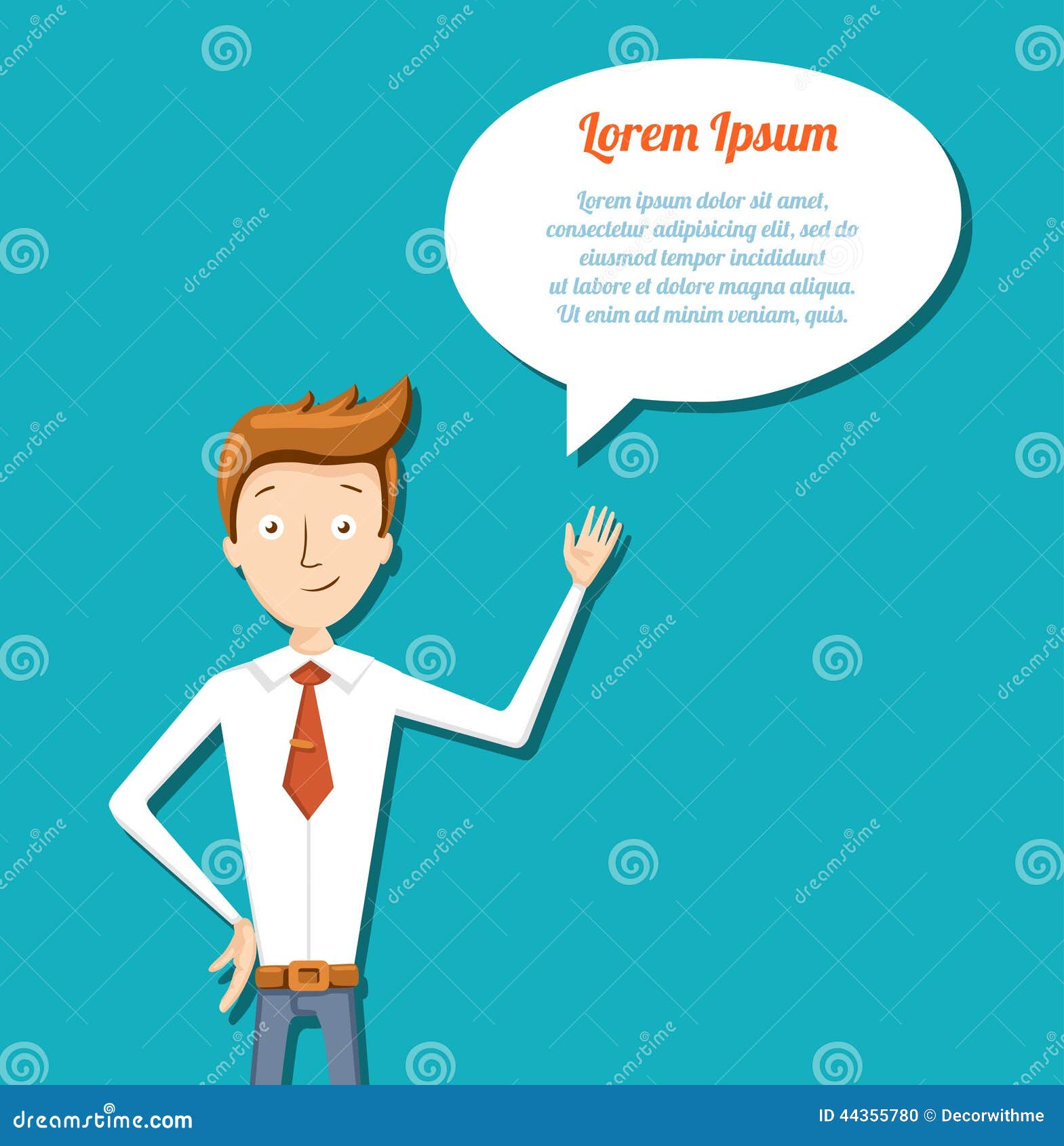 Illustration of Cartoon Manager with Talk Bubble Stock Vector ...