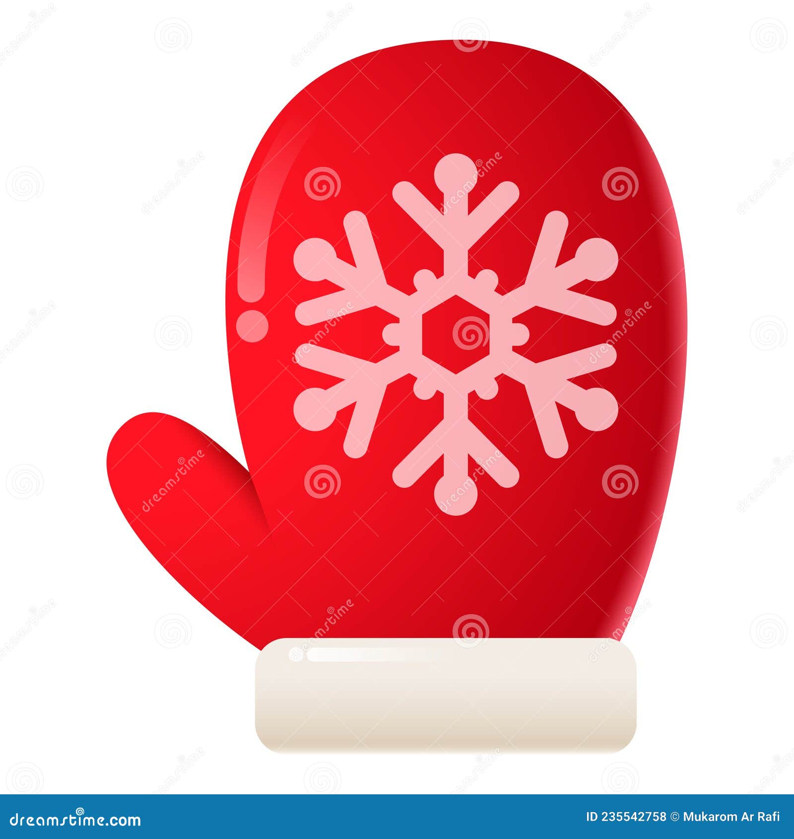 Illustration of Cartoon Mitten, Isolated on White Background Stock ...