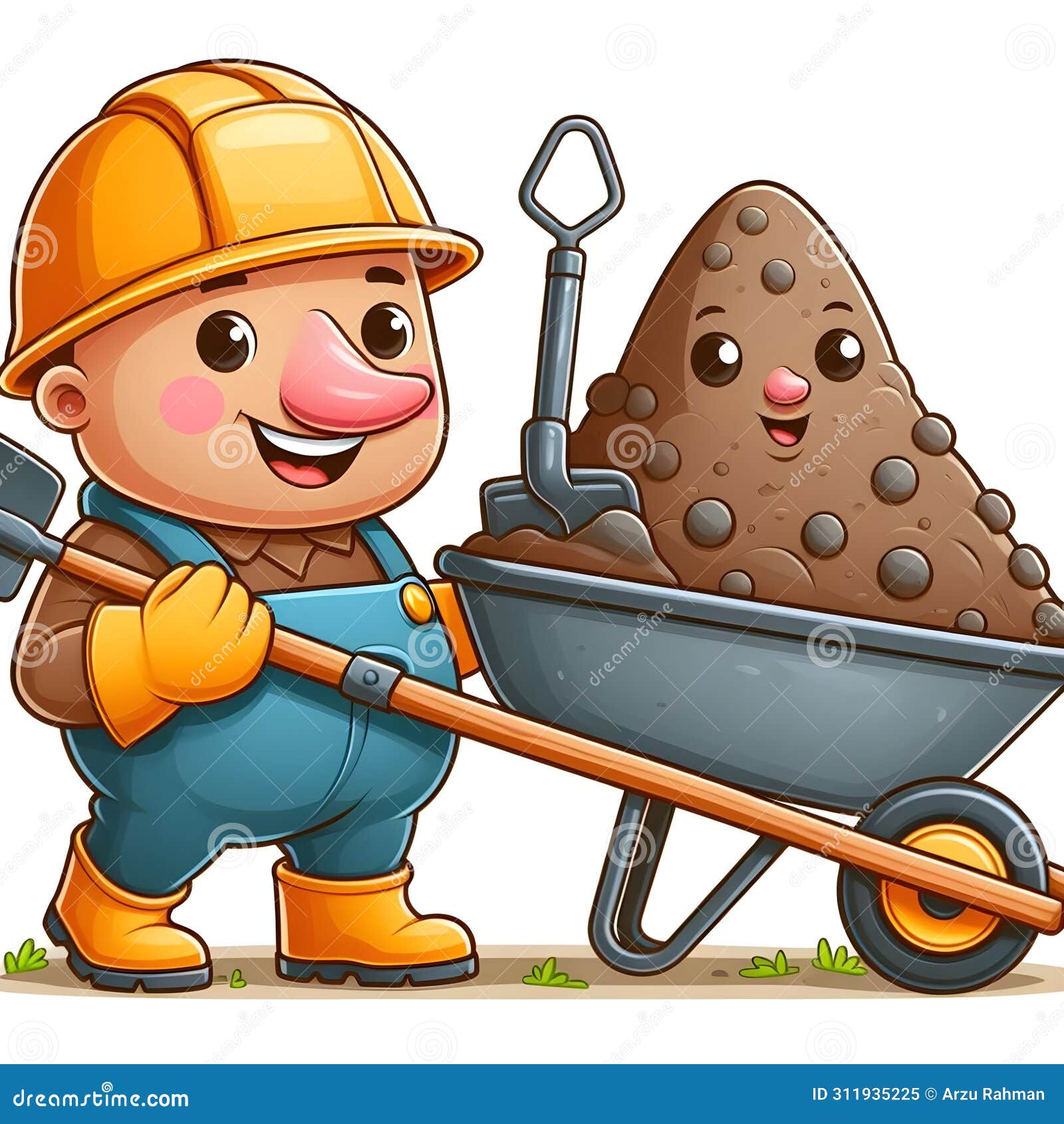 Mole Builder Is Digging A Tunnel With Jackhammer Cartoon Vector ...