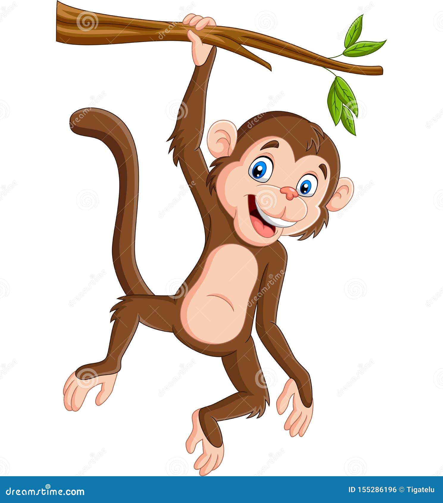 Cute Cartoon Monkeys Hanging