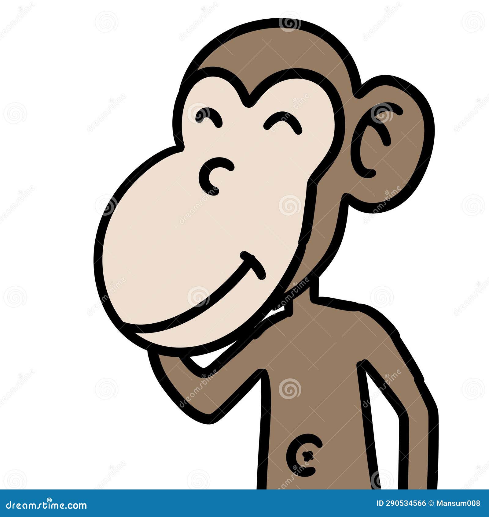 Illustration of Cartoon Monkey on White Background Stock Illustration ...