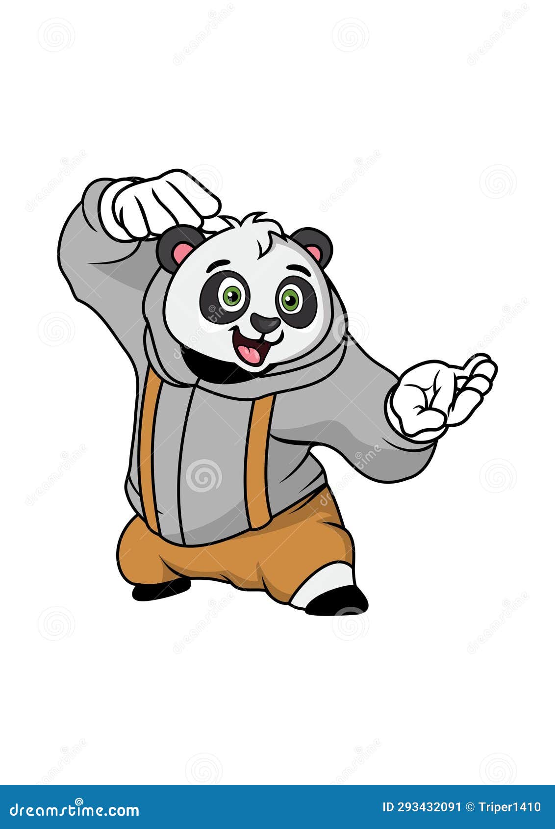 An Illustration of a Cartoon Panda Character Posing in a Fighting ...
