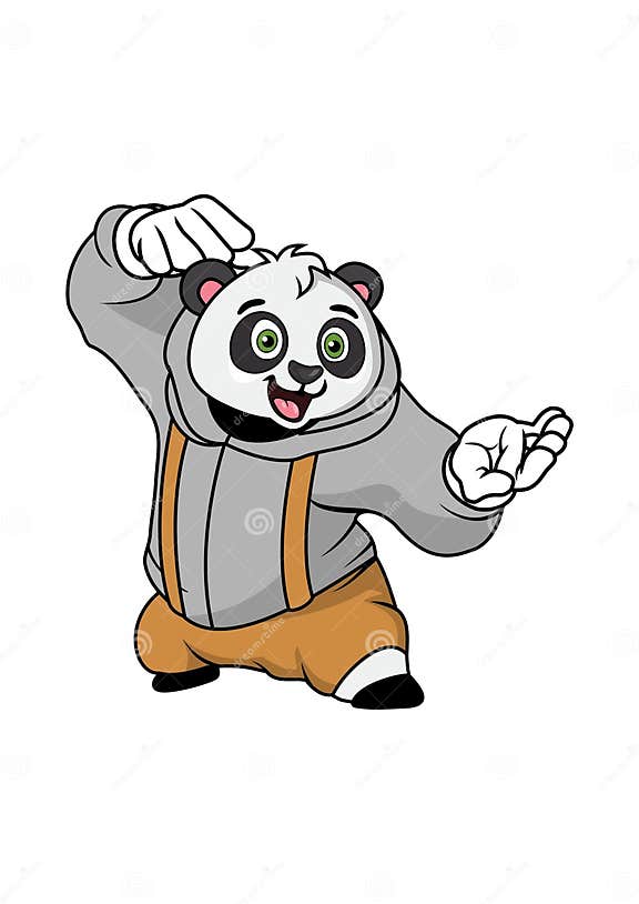 An Illustration of a Cartoon Panda Character Posing in a Fighting ...