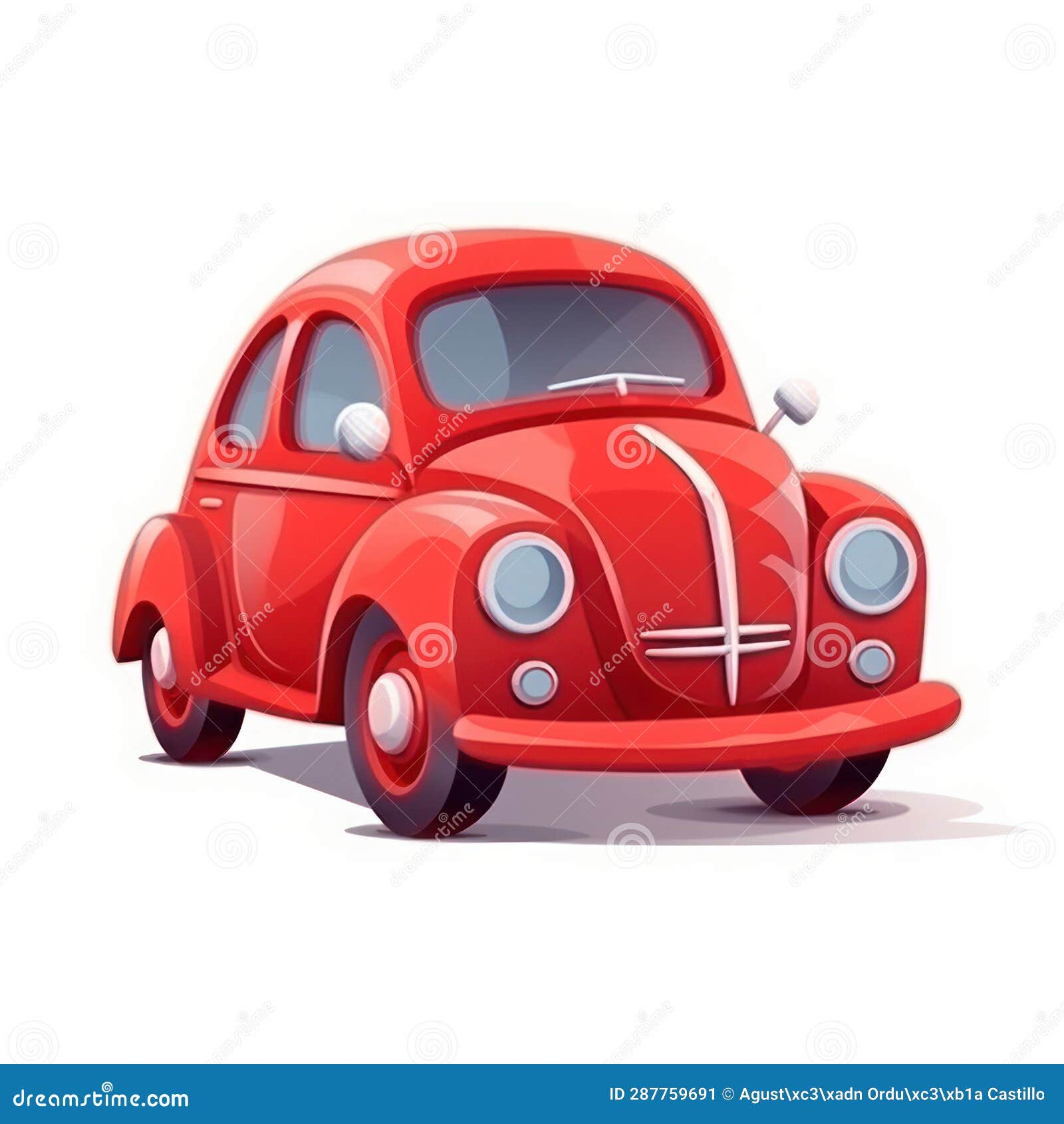 Illustration of a Cartoon of a Red Car. Stock Image - Image of design ...
