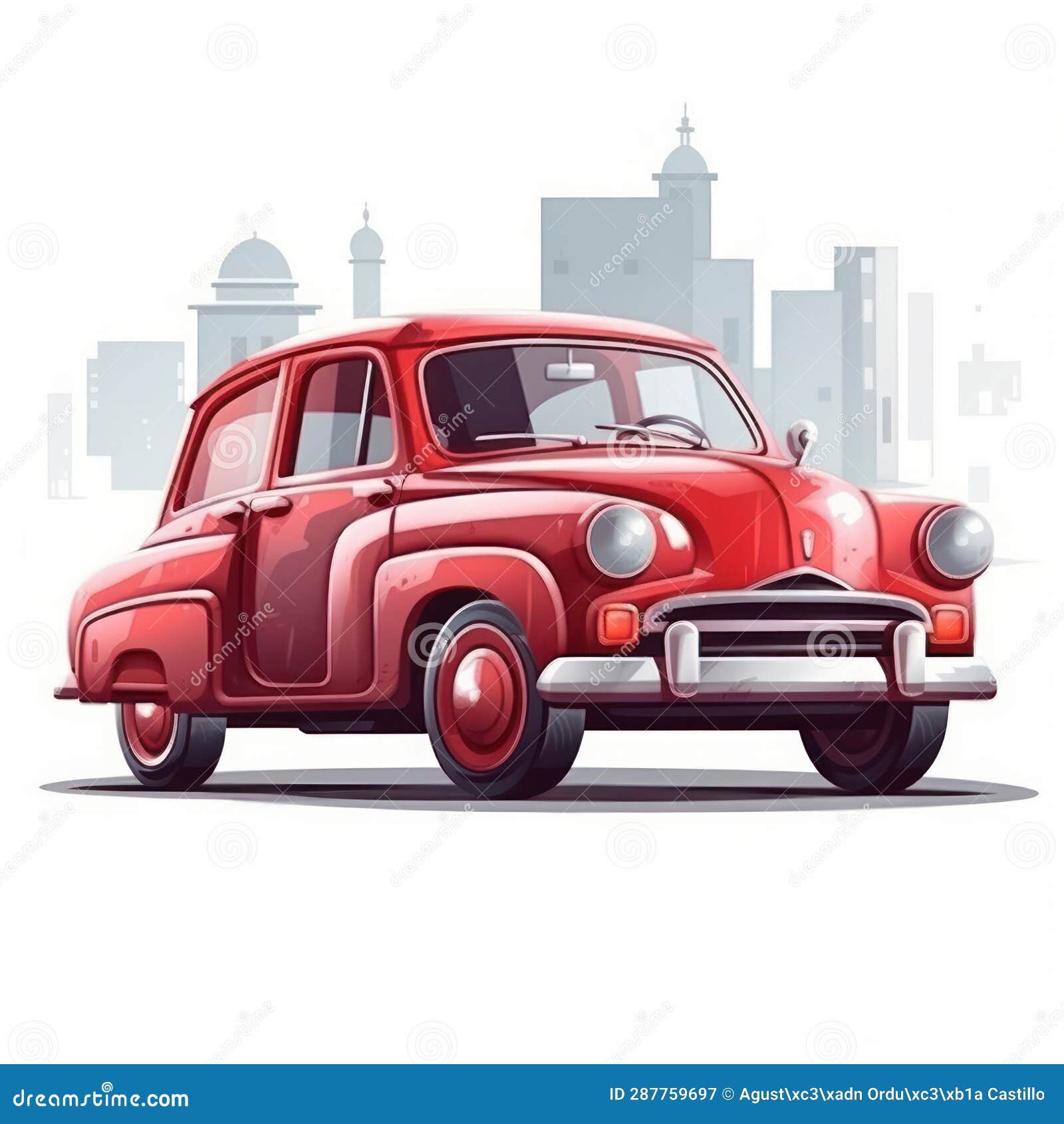 Illustration of a Cartoon of a Red Car. Stock Illustration ...