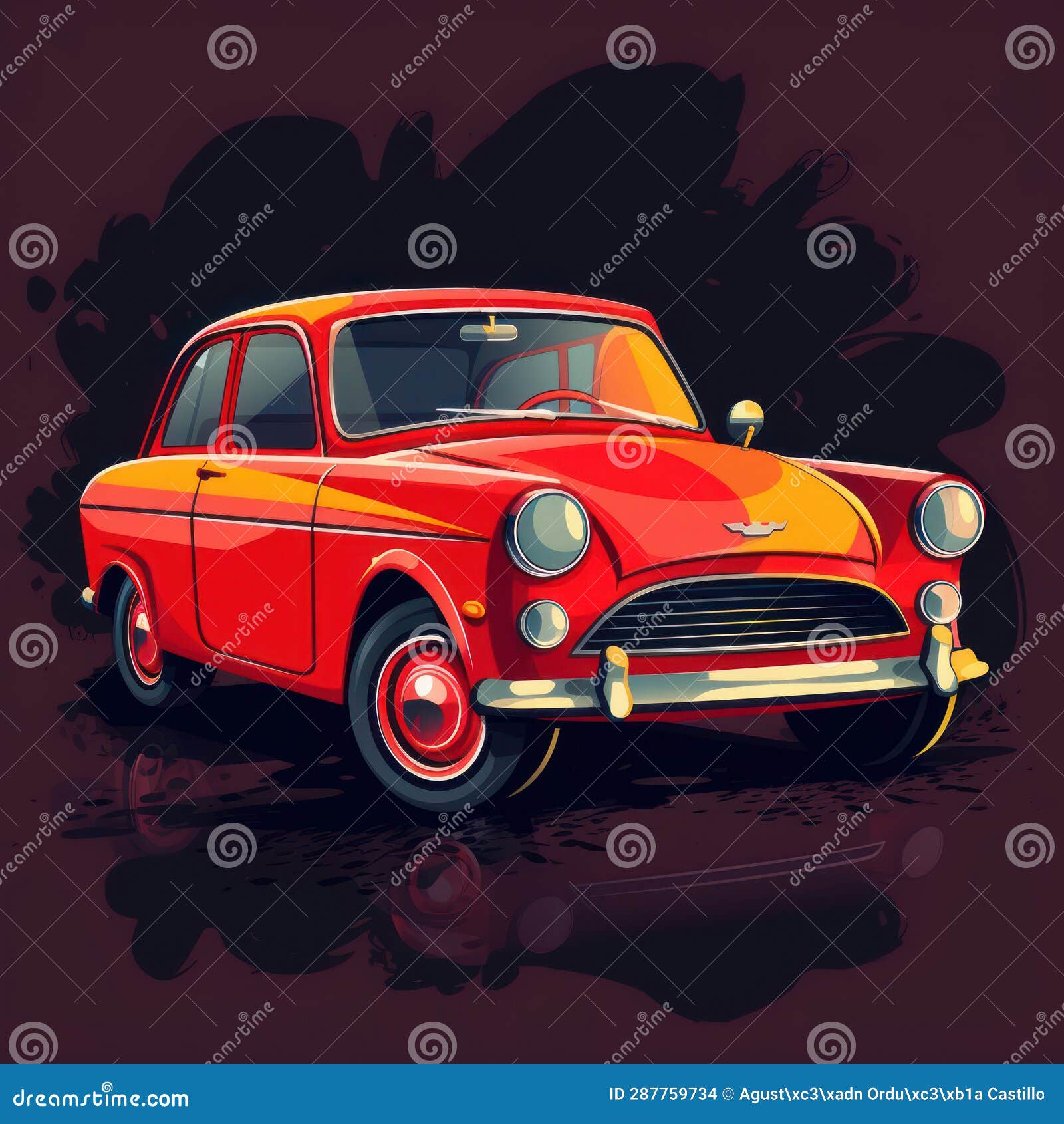 Illustration of a Cartoon of a Red Car. Stock Photo - Image of symbol ...