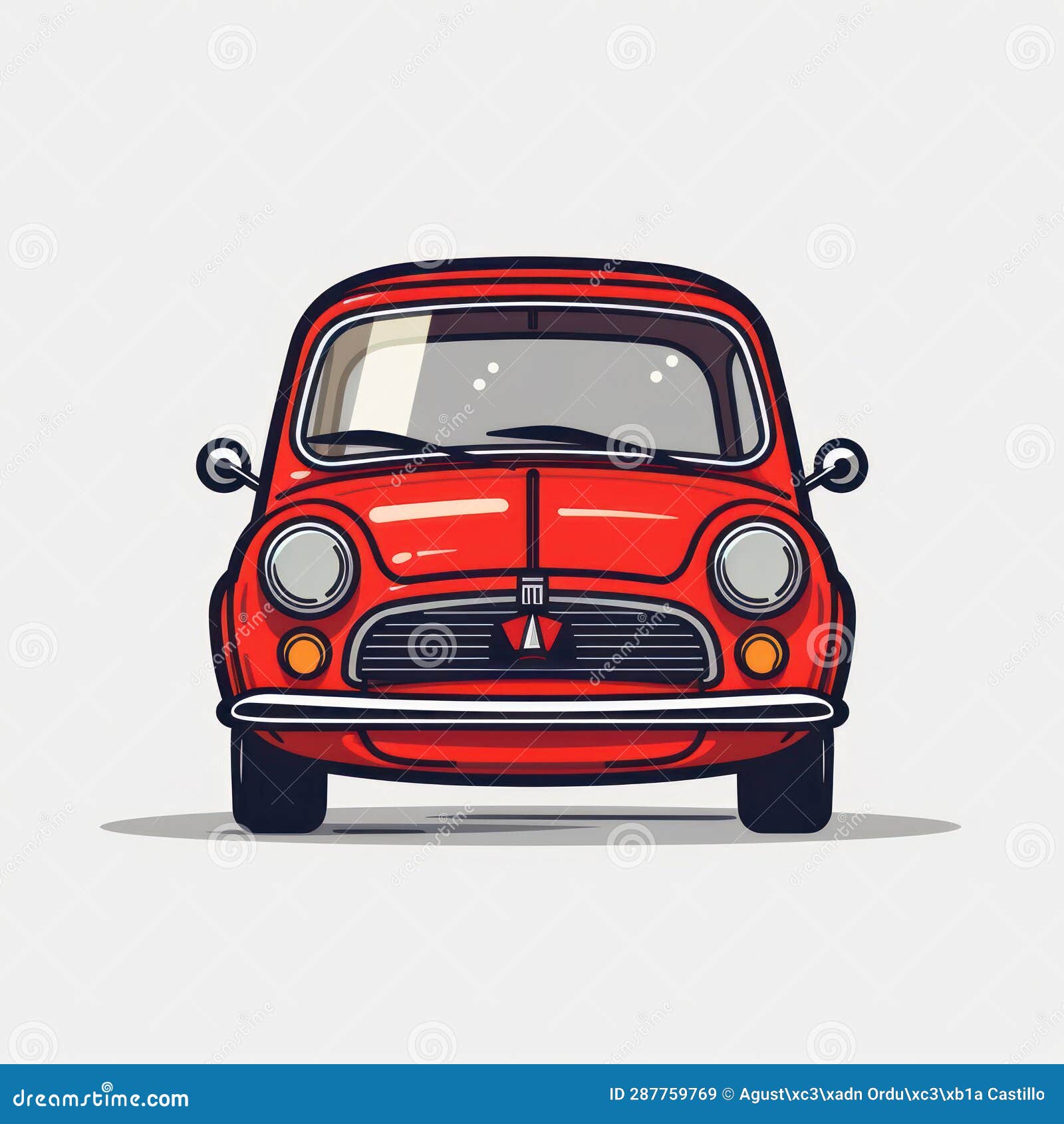 Illustration of a Cartoon of a Red Car. Stock Illustration ...