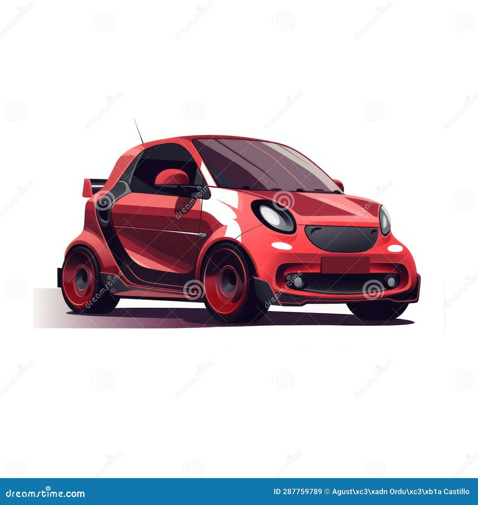 Illustration of a Cartoon of a Red Car. Stock Illustration ...
