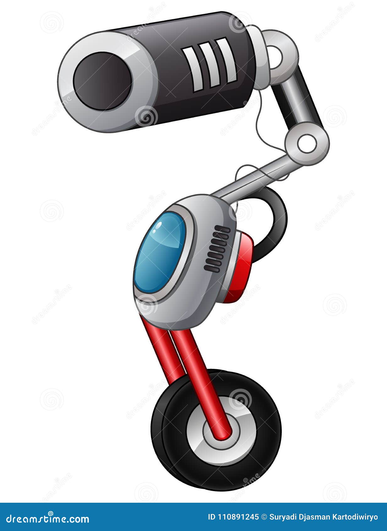 Cartoon Robot with a Camera Isolated on White Background Stock Vector ...
