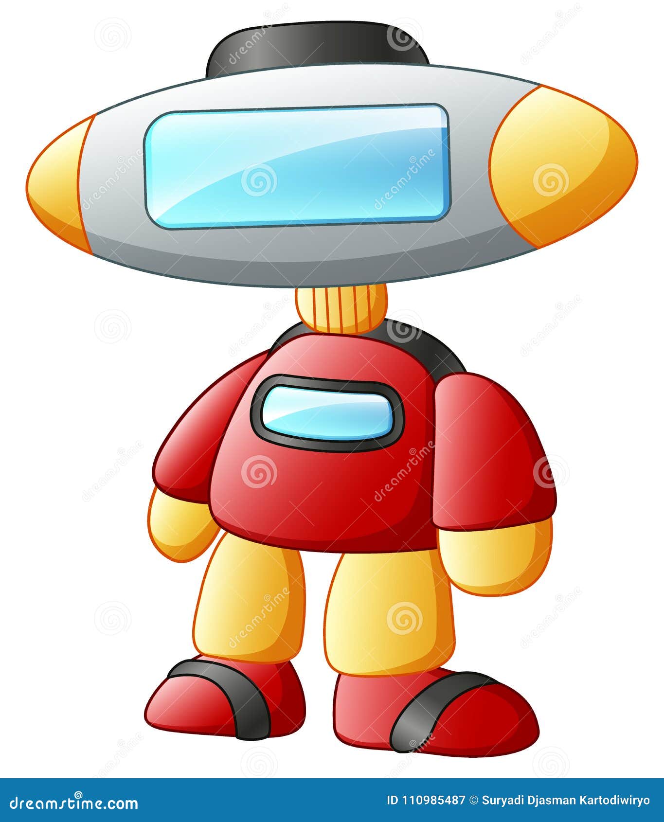 Cartoon Robot Character Isolated on White Background Stock Vector ...
