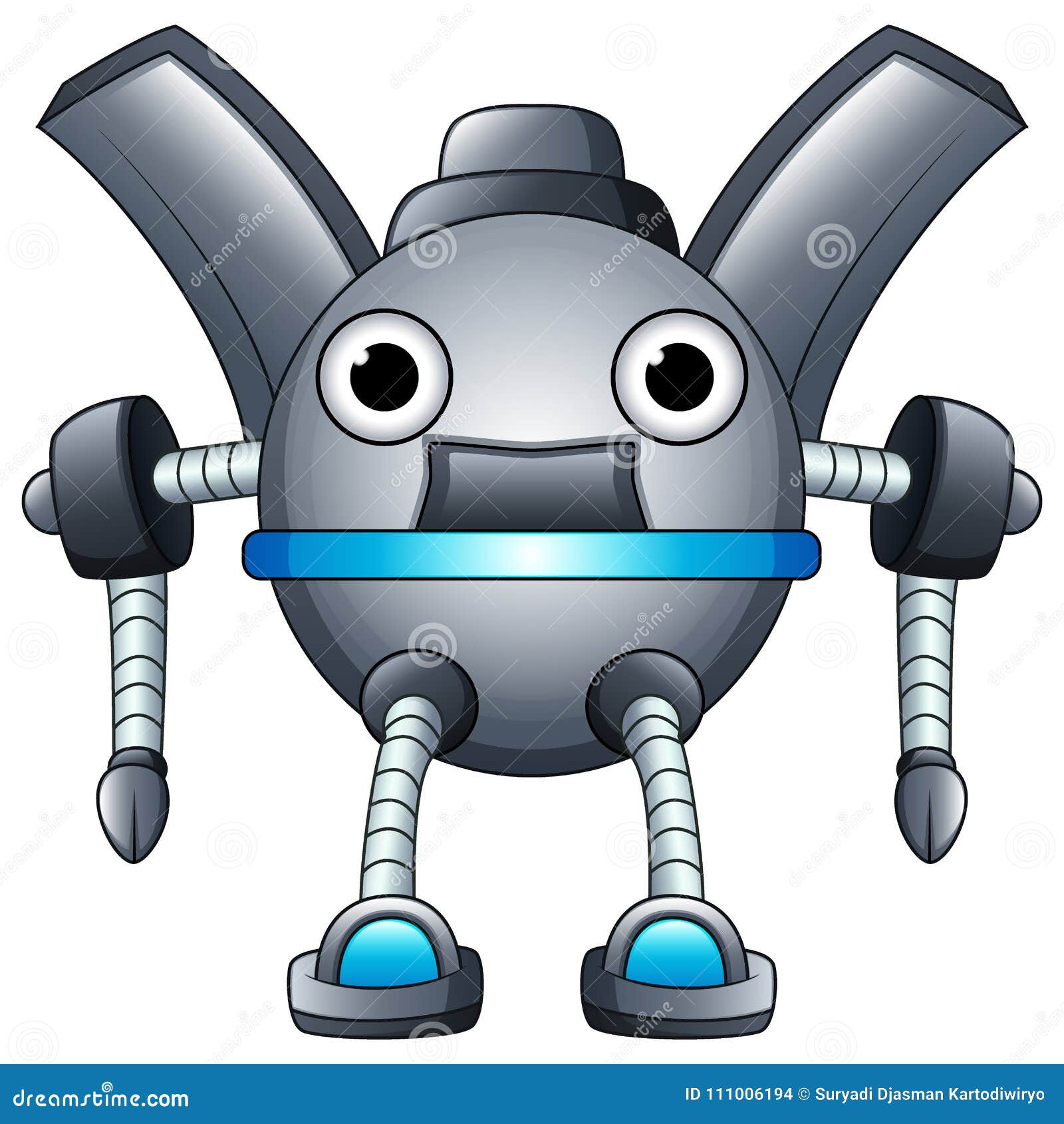 Cartoon Robot Character Isolated on White Background Stock Vector ...