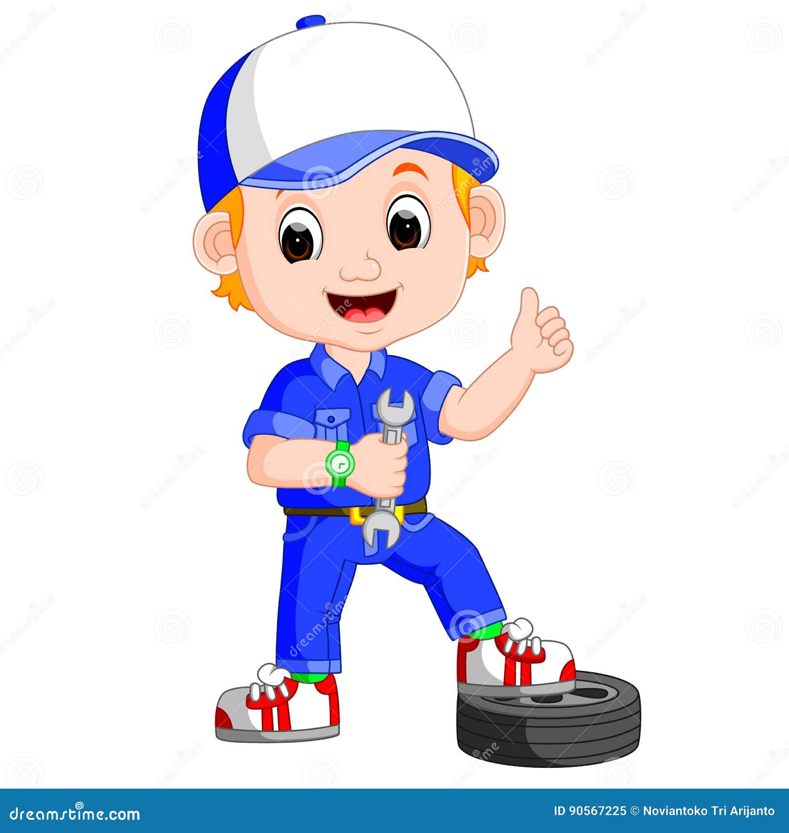 Illustration of Cartoon Serviceman Stock Vector - Illustration of ...