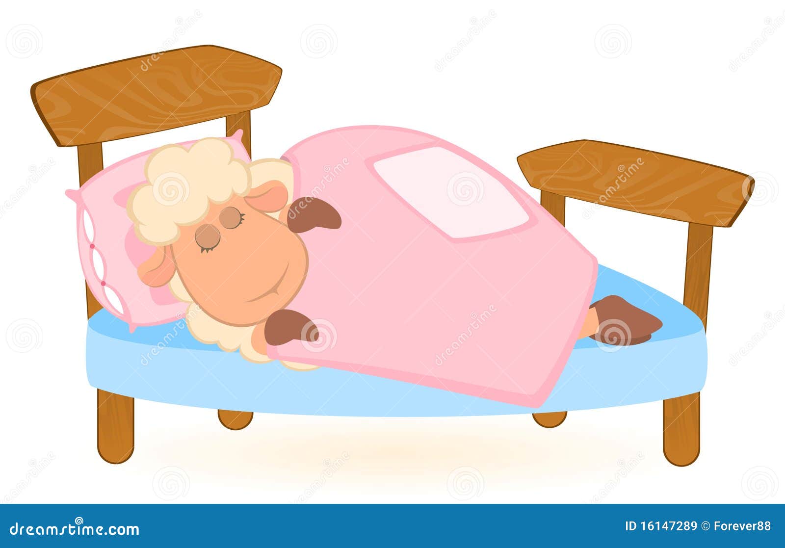 Illustration of Cartoon Sheep in Bed Stock Vector - Illustration of ...