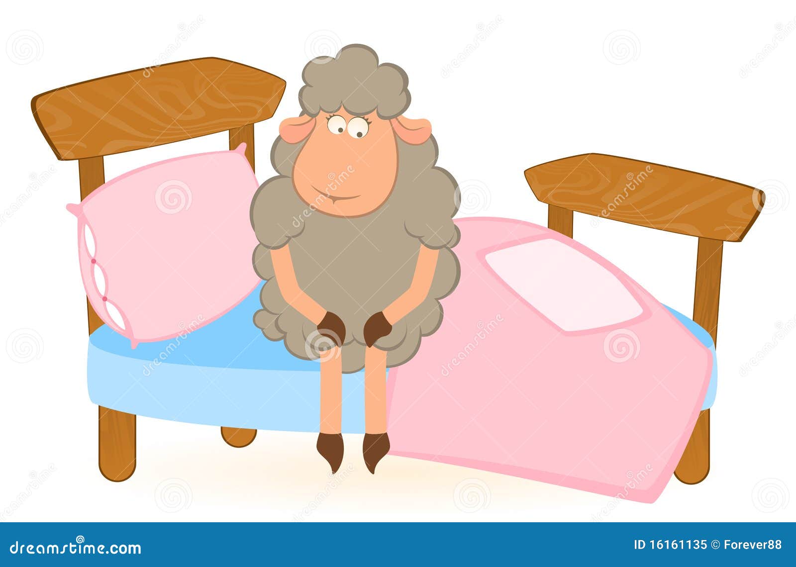 Illustration of Cartoon Sheep in Bed Stock Vector - Illustration of ...