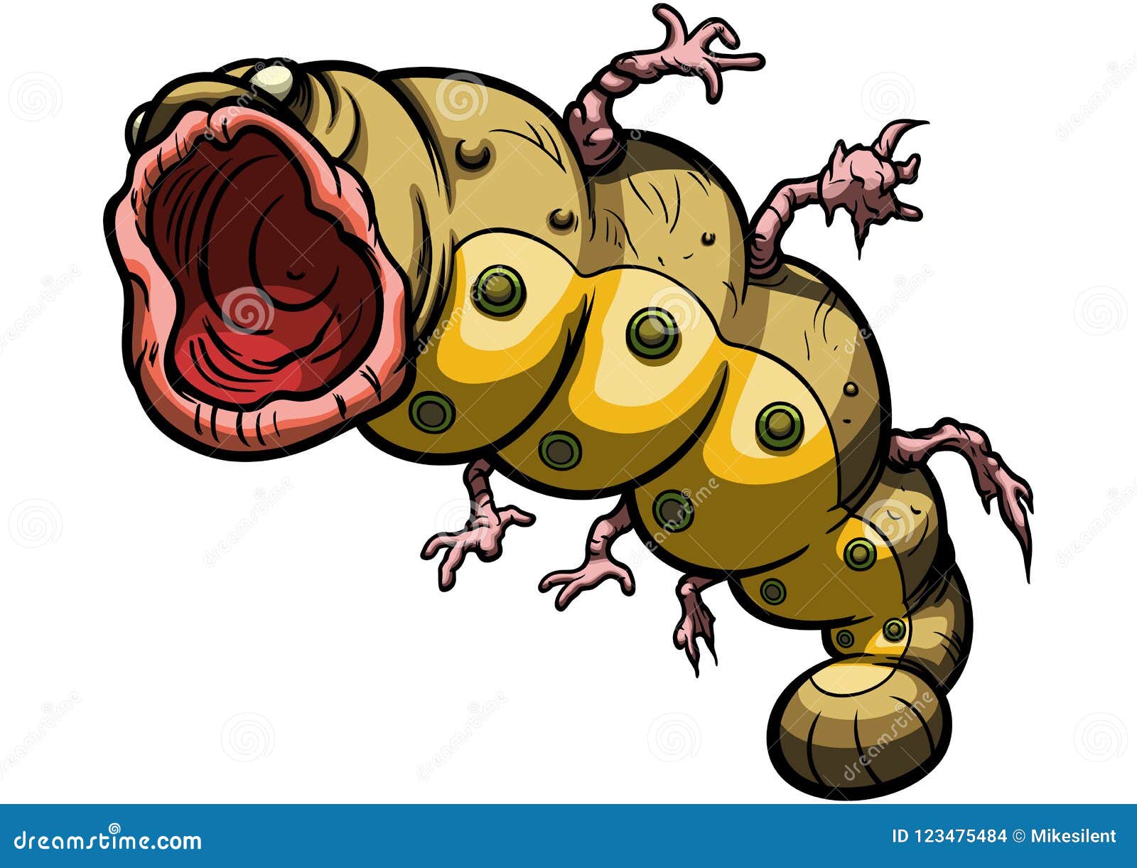 Attacking worm monster stock vector. Illustration of beast - 123475484
