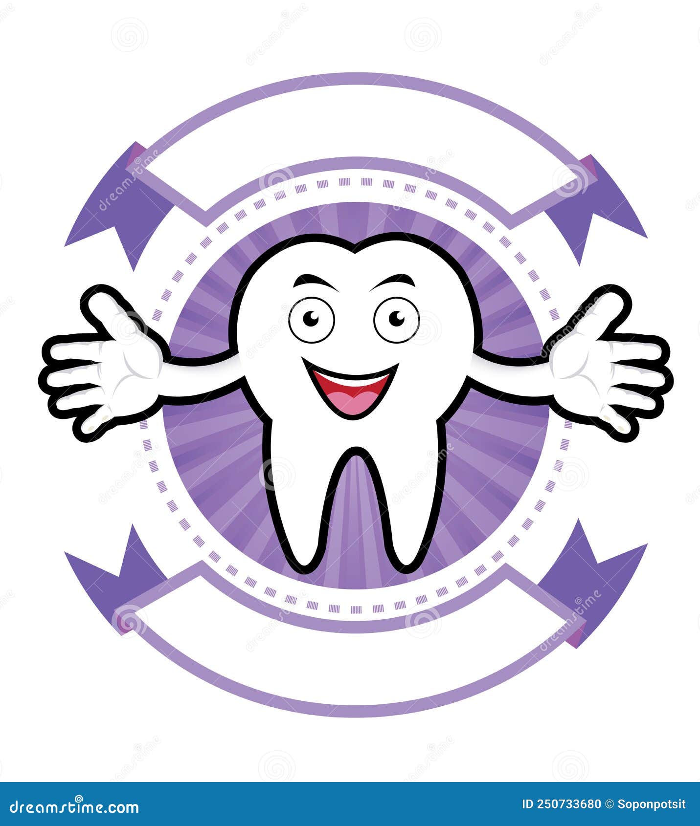 Illustration of Cartoon Smiling Tooth Banner Stock Illustration ...
