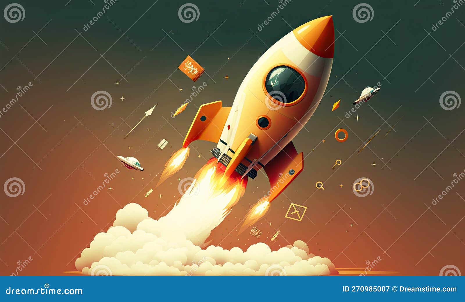 Illustration of the Cartoon Space Rocket Stock Illustration ...