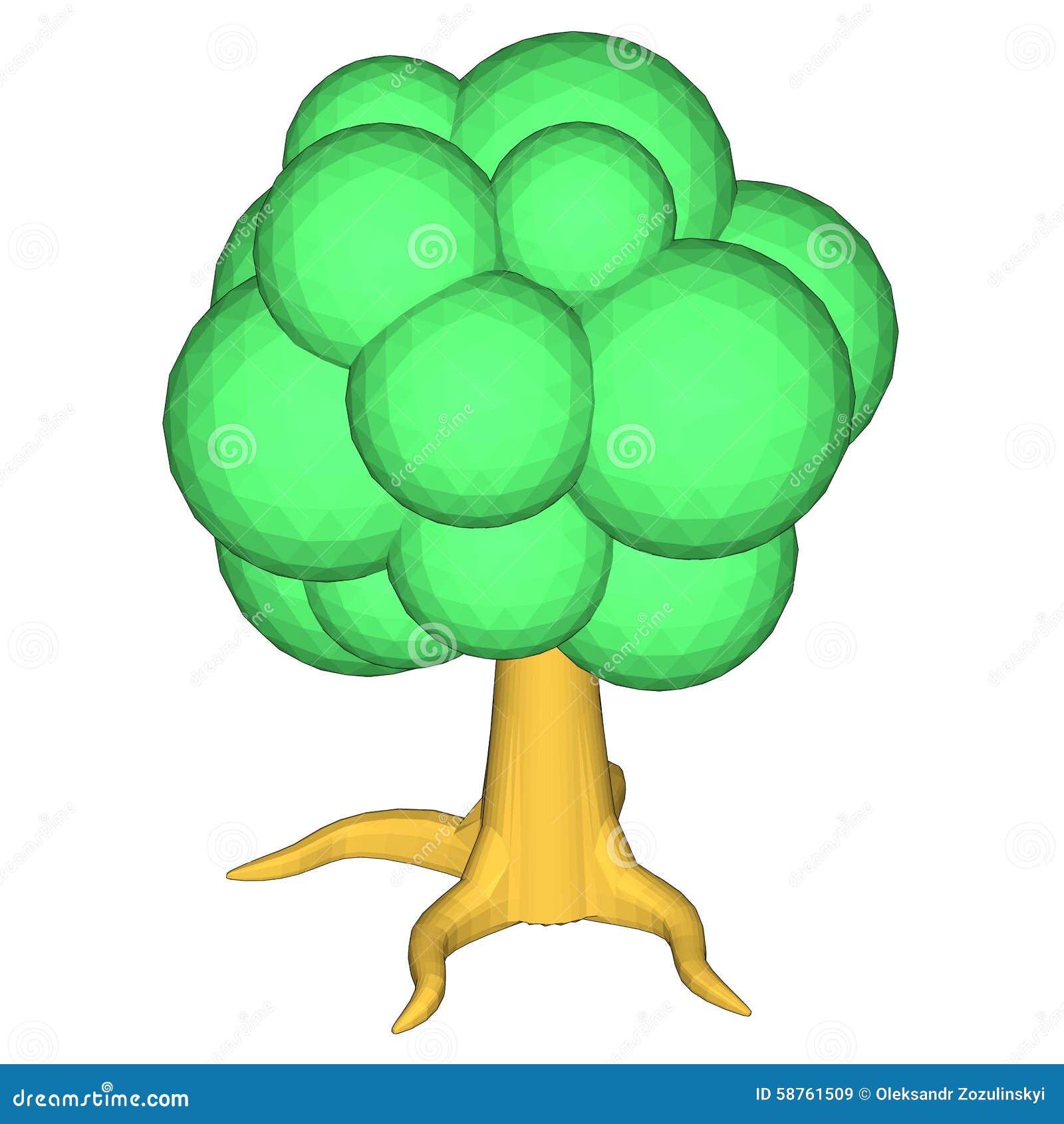Illustration of Cartoon Summer Little Trees Stock Vector - Illustration ...