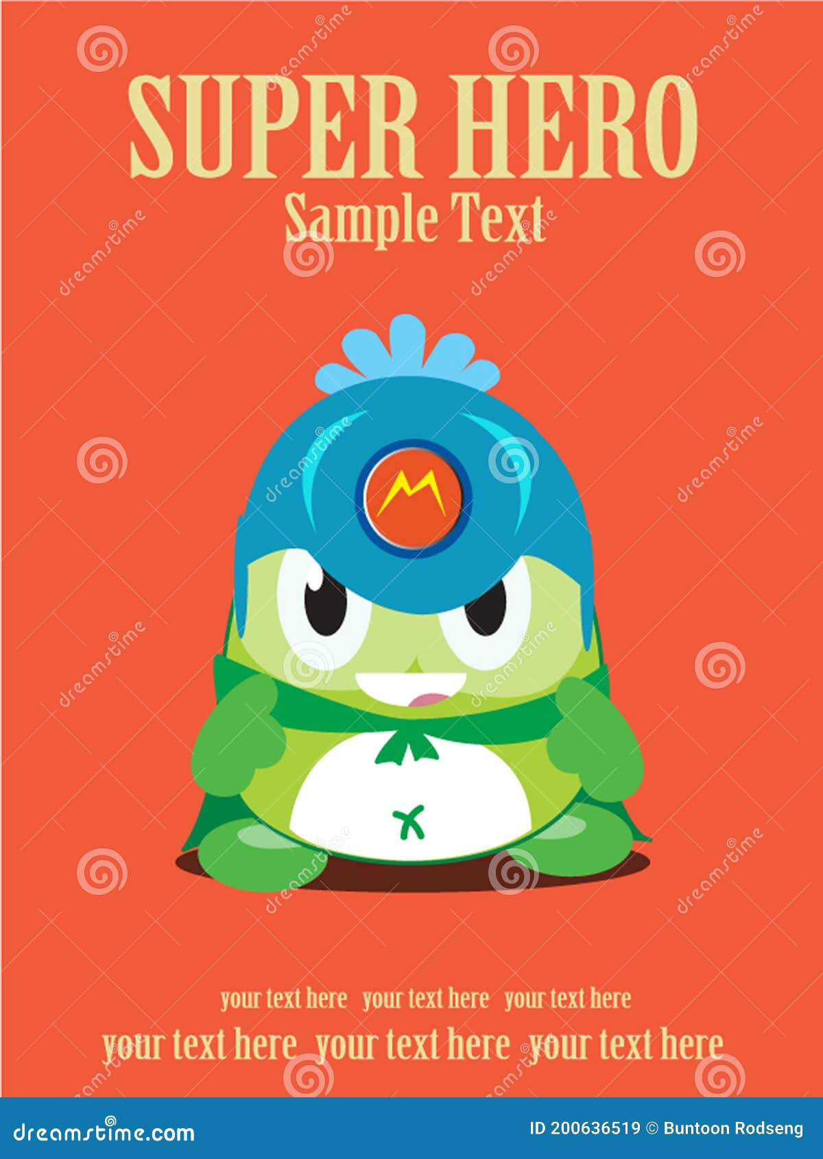 Illustration Cartoon of Super Hero Green Stock Vector - Illustration of ...