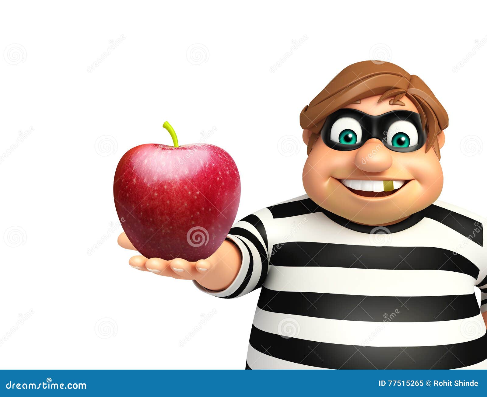 Illustration of Cartoon Thief with Stock Illustration - Illustration of ...