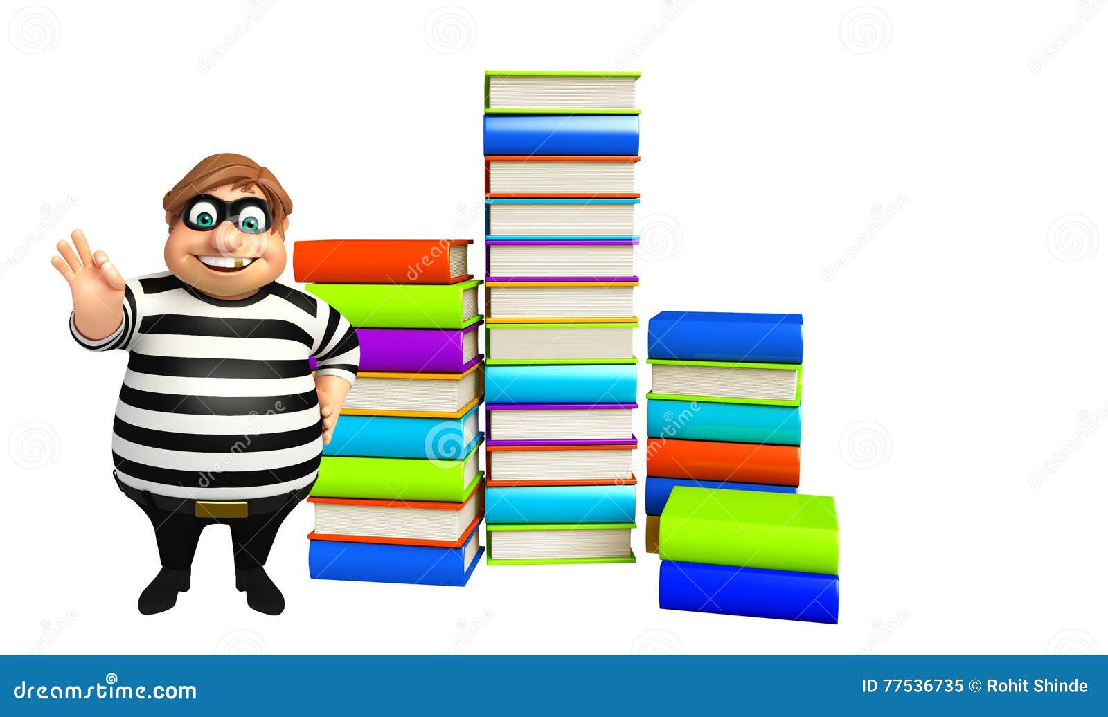 Illustration of Cartoon Thief with Stock Illustration - Illustration of ...