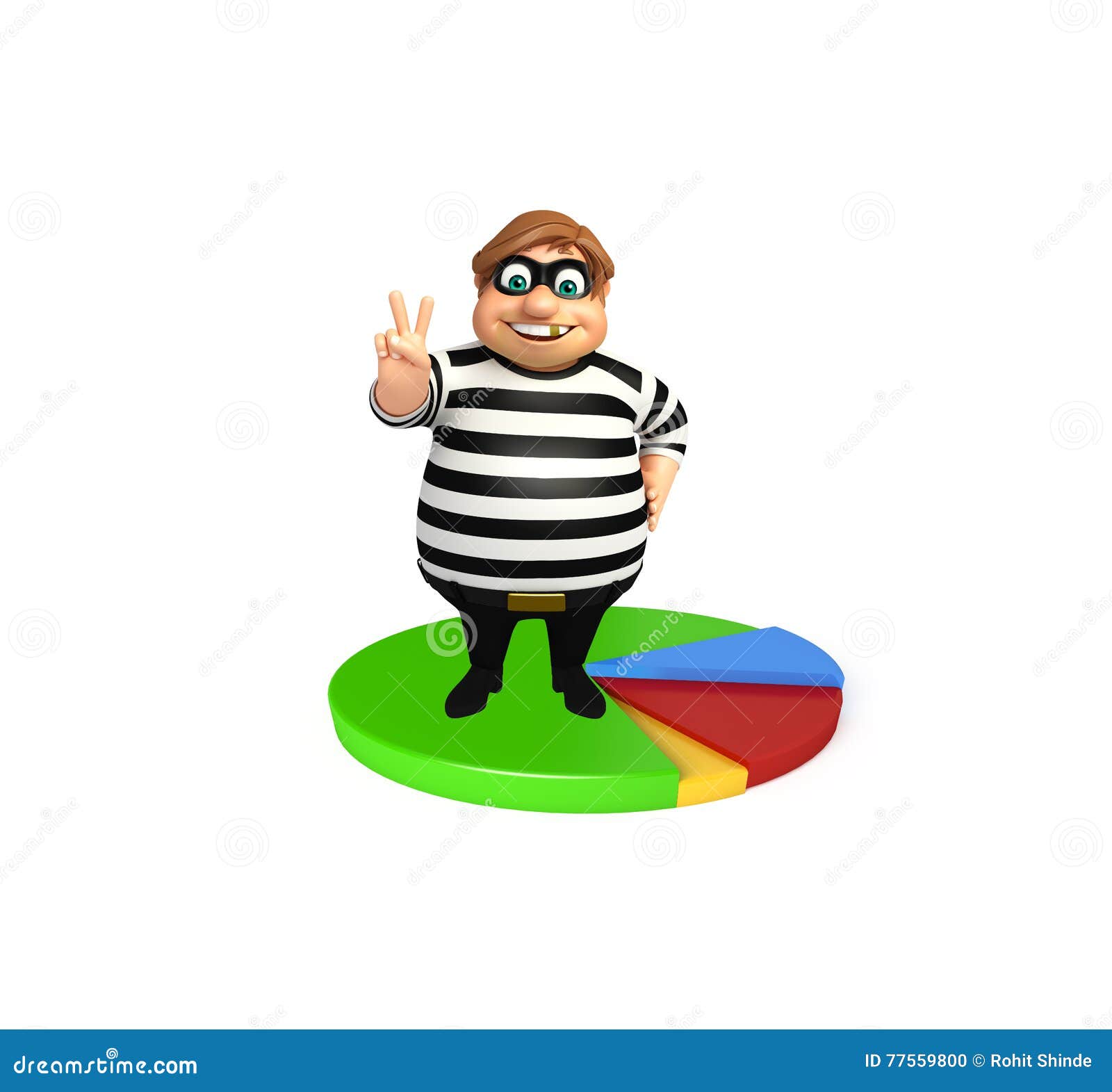 Illustration of Cartoon Thief with Stock Illustration - Illustration of ...