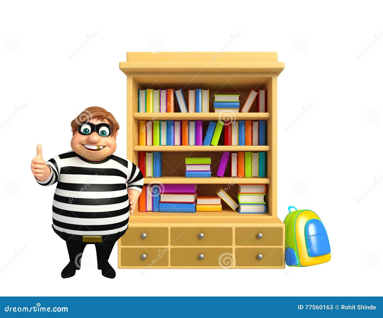 Illustration of Cartoon Thief with Stock Illustration - Illustration of ...