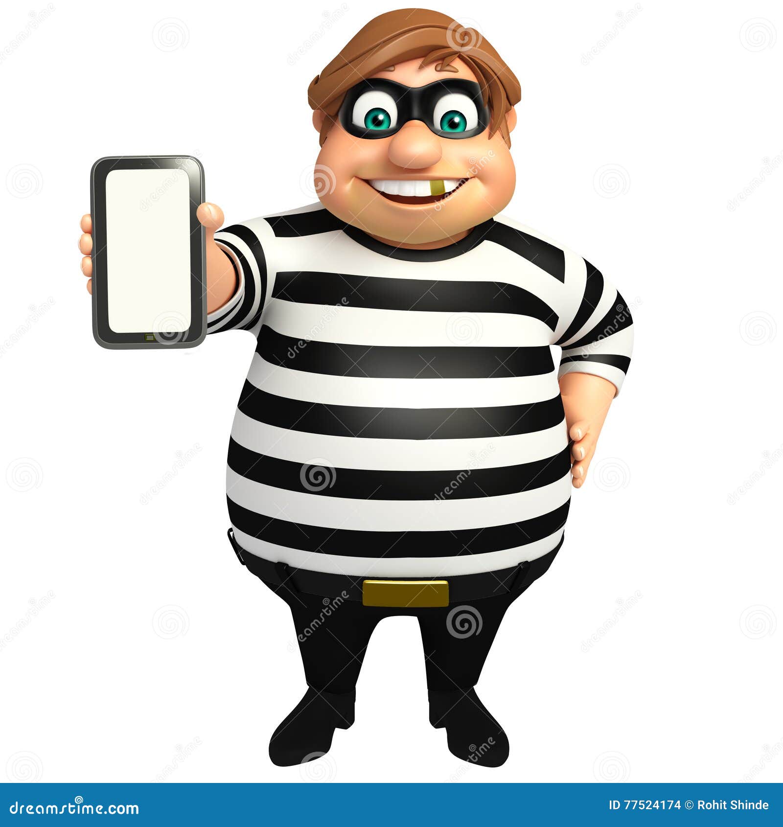 Illustration of Cartoon Thief with Tab Stock Illustration ...