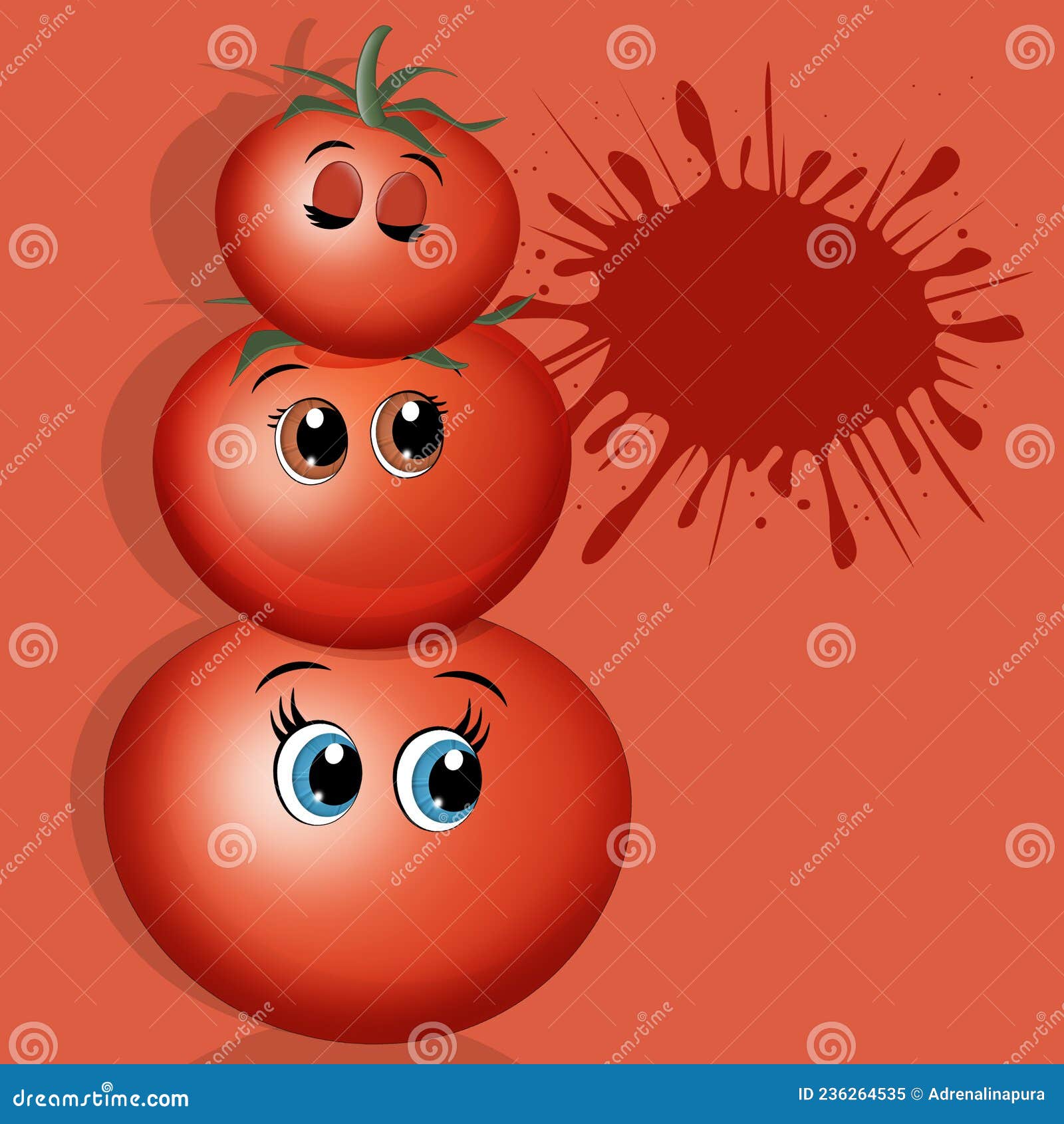 Illustration of Cartoon Tomatoes Stock Illustration - Illustration of ...