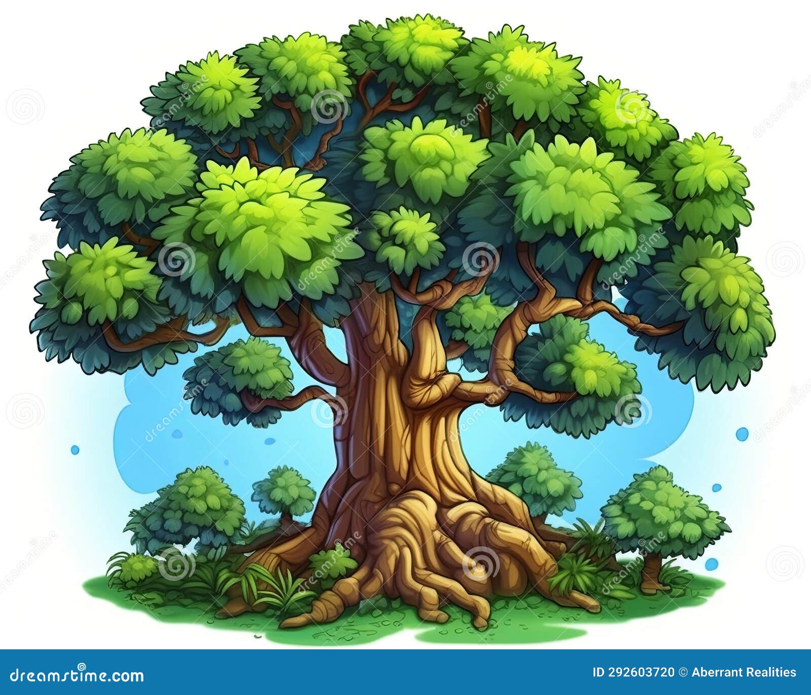 An Illustration of a Cartoon Tree Stock Illustration - Illustration of ...