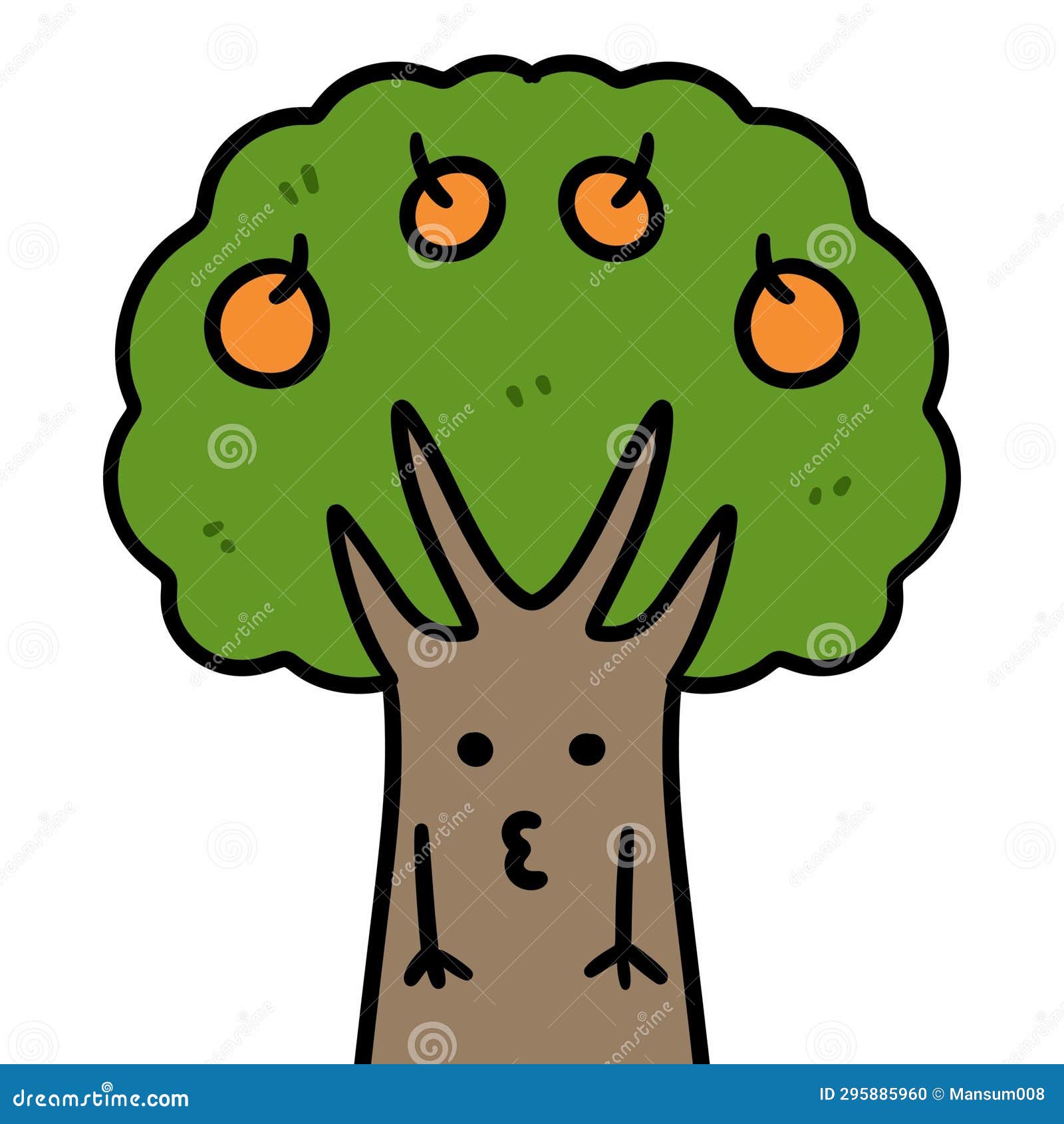 Illustration of Cartoon Tree on White Background Stock Illustration ...