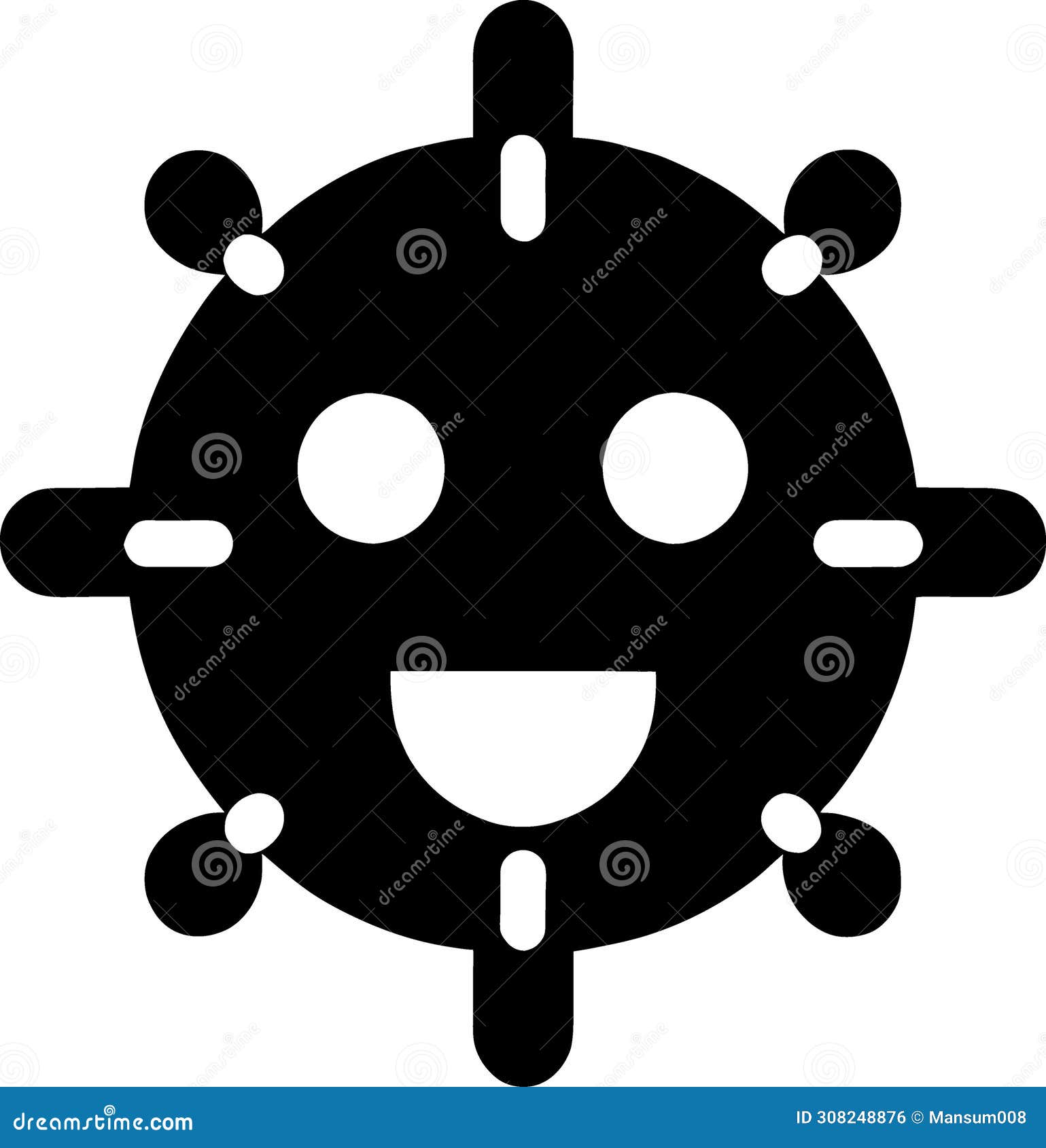 Illustration of a Cartoon Virus Icon Stock Illustration - Illustration ...