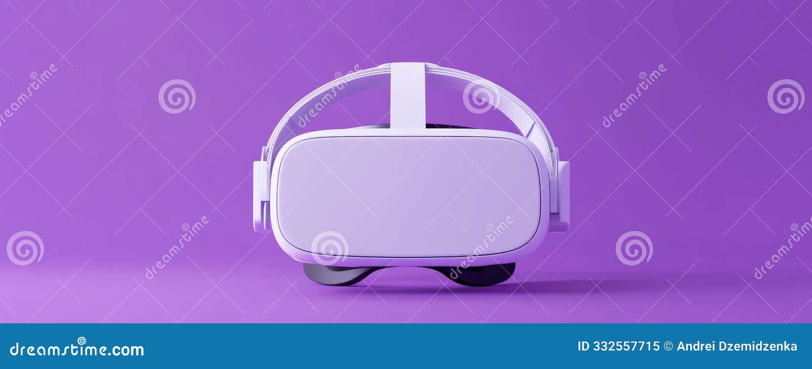 An Illustration of a Cartoon VR Headset with a Purple Background in the ...