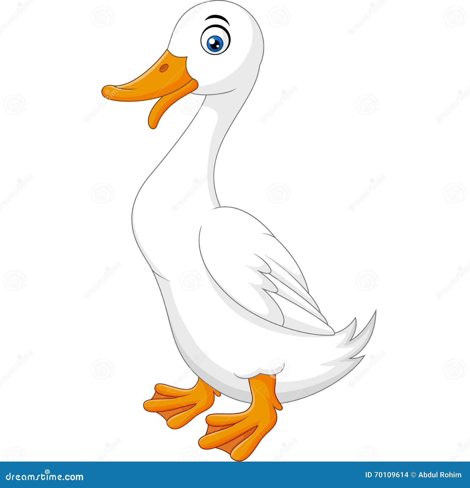 Illustration of Cartoon White Duck Stock Vector - Illustration of young ...