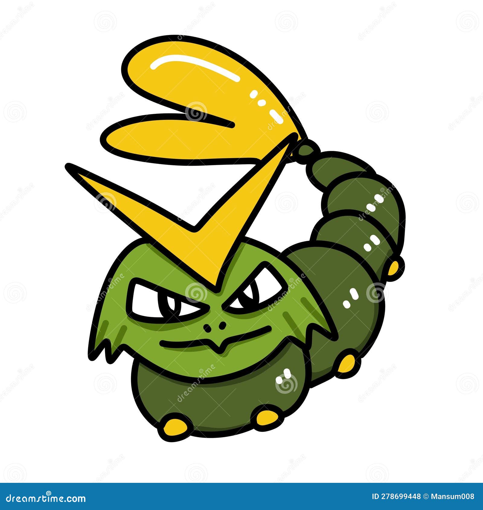 Illustration of a Cartoon Worm Monster Stock Illustration ...