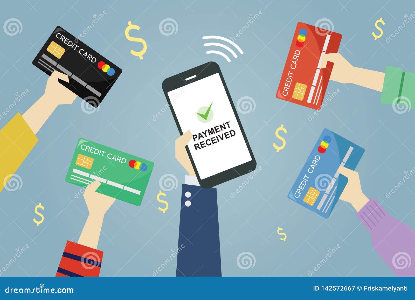 Illustration of Cashless Payment, Online Payment Stock Illustration ...