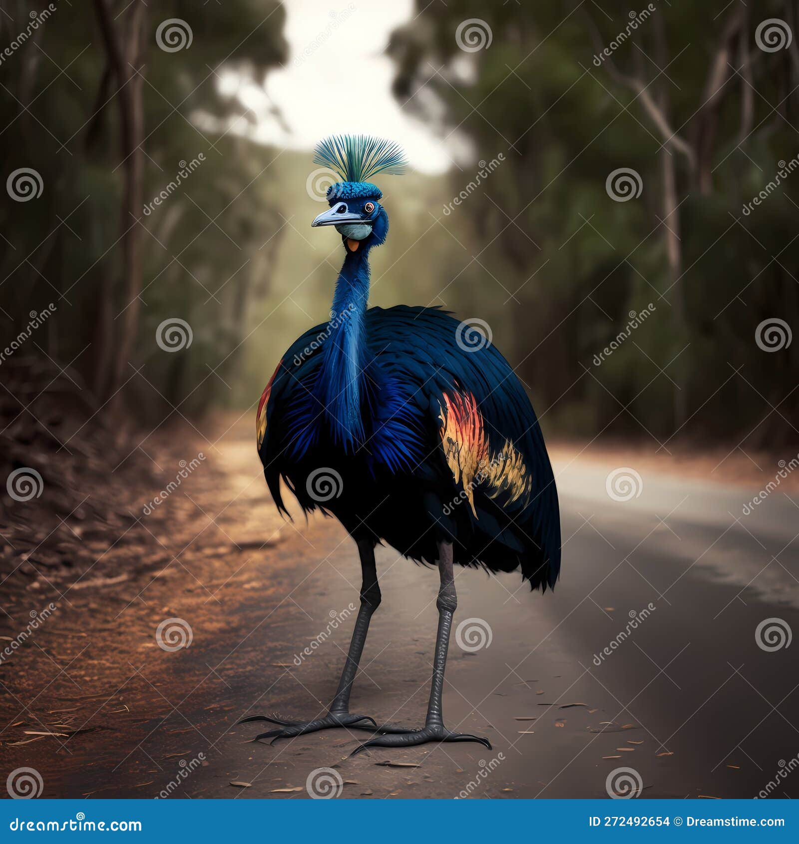 Cassowary Full Body at Rainforest. Generative AI Stock Illustration ...