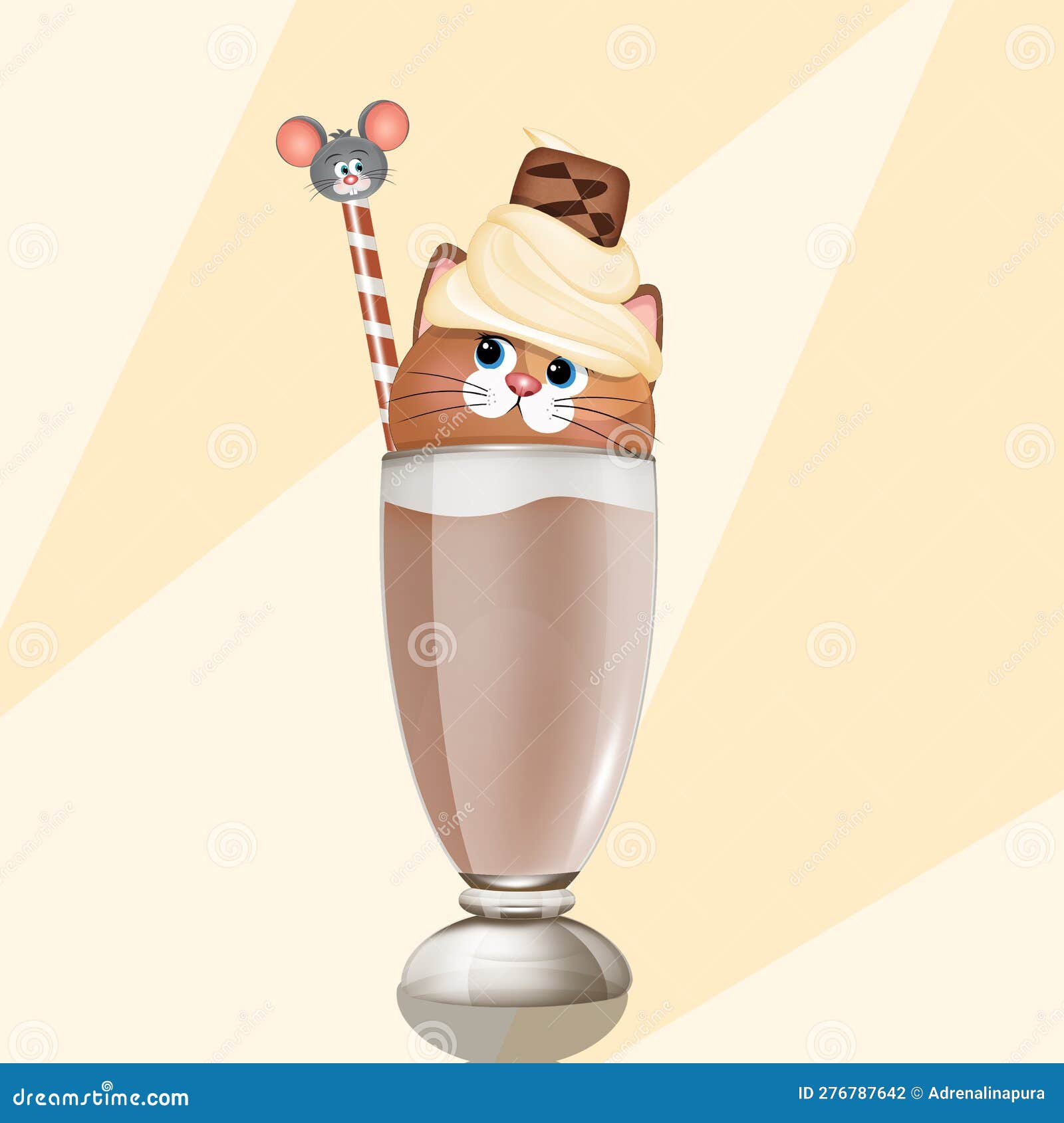 Illustration of Cat in Chocolate Milkshake Stock Illustration ...