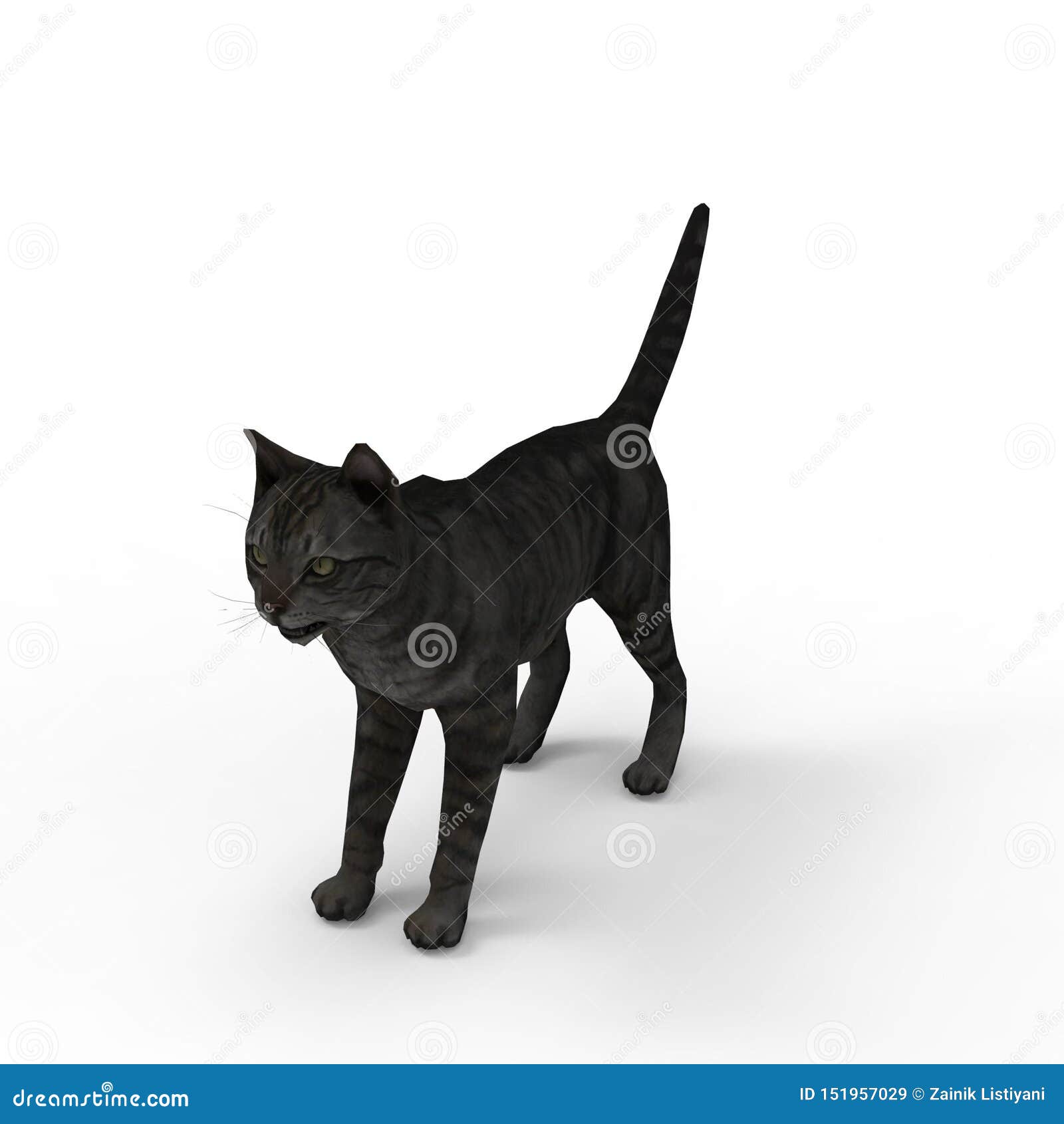 3d Rendering of Cat Created by Using a Blender Tool Stock Illustration ...