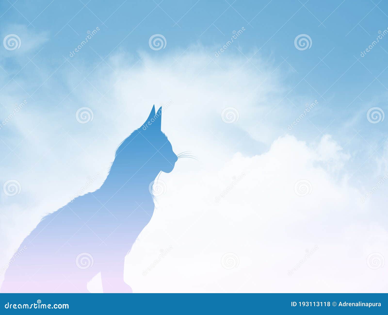 Illustration of Cat in Heaven Stock Illustration - Illustration of cute ...