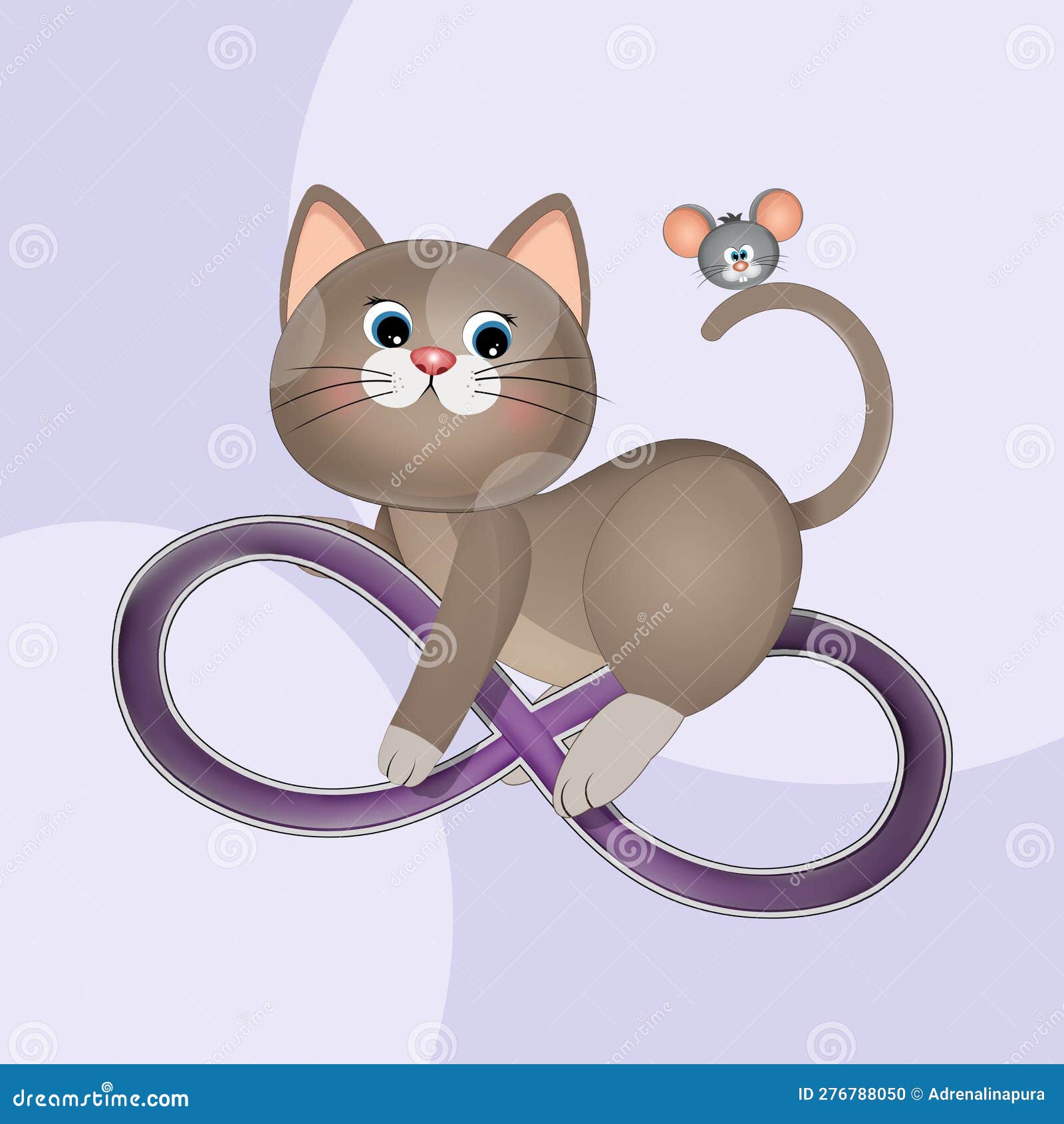 Illustration of Cat on Infinity Symbol Stock Illustration ...