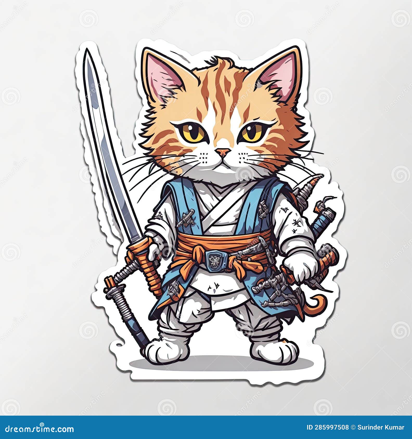 Illustration of a Cat in a Knight Costume with a Sword. Stock ...