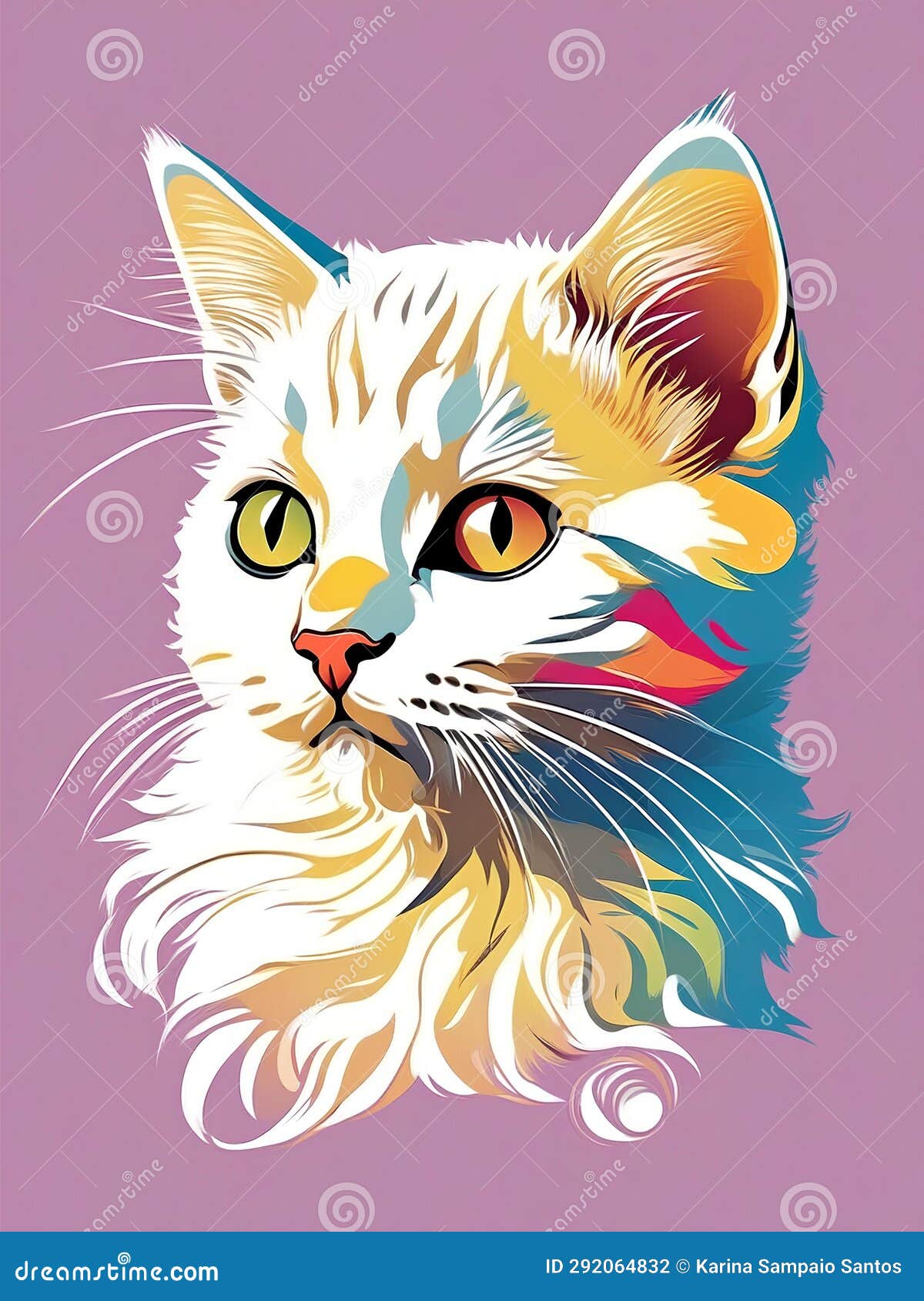 Illustration of a Cat in Profile Style Stock Illustration ...