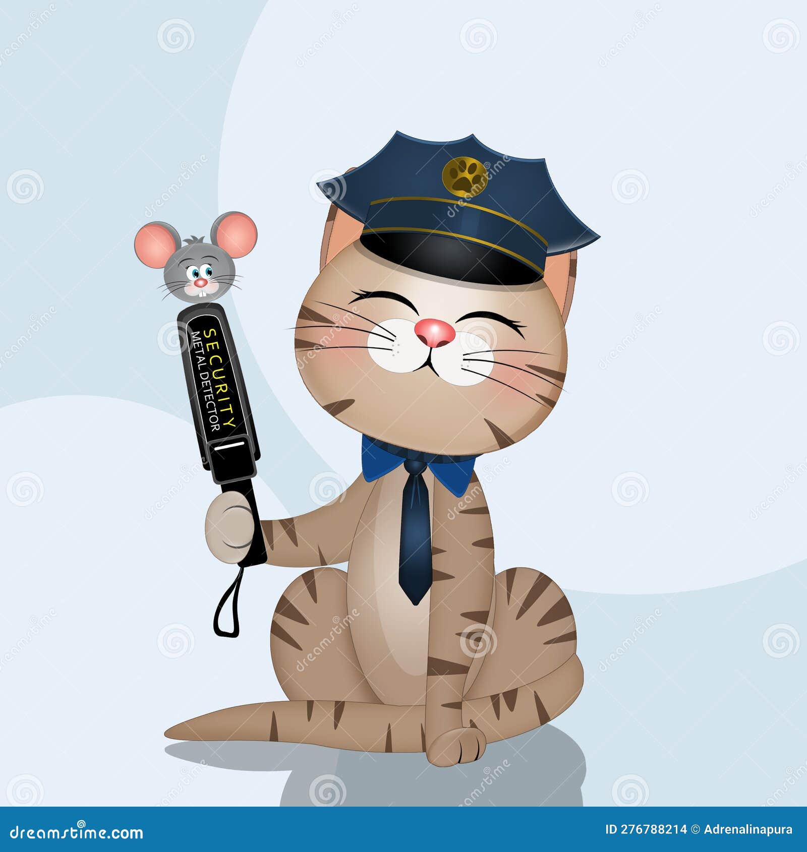 Illustration of Cat Security Officer Stock Illustration - Illustration ...