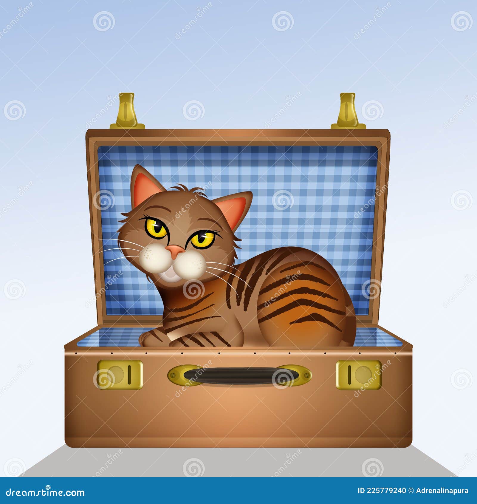 Illustration of Cat in the Suitcase Stock Illustration - Illustration ...